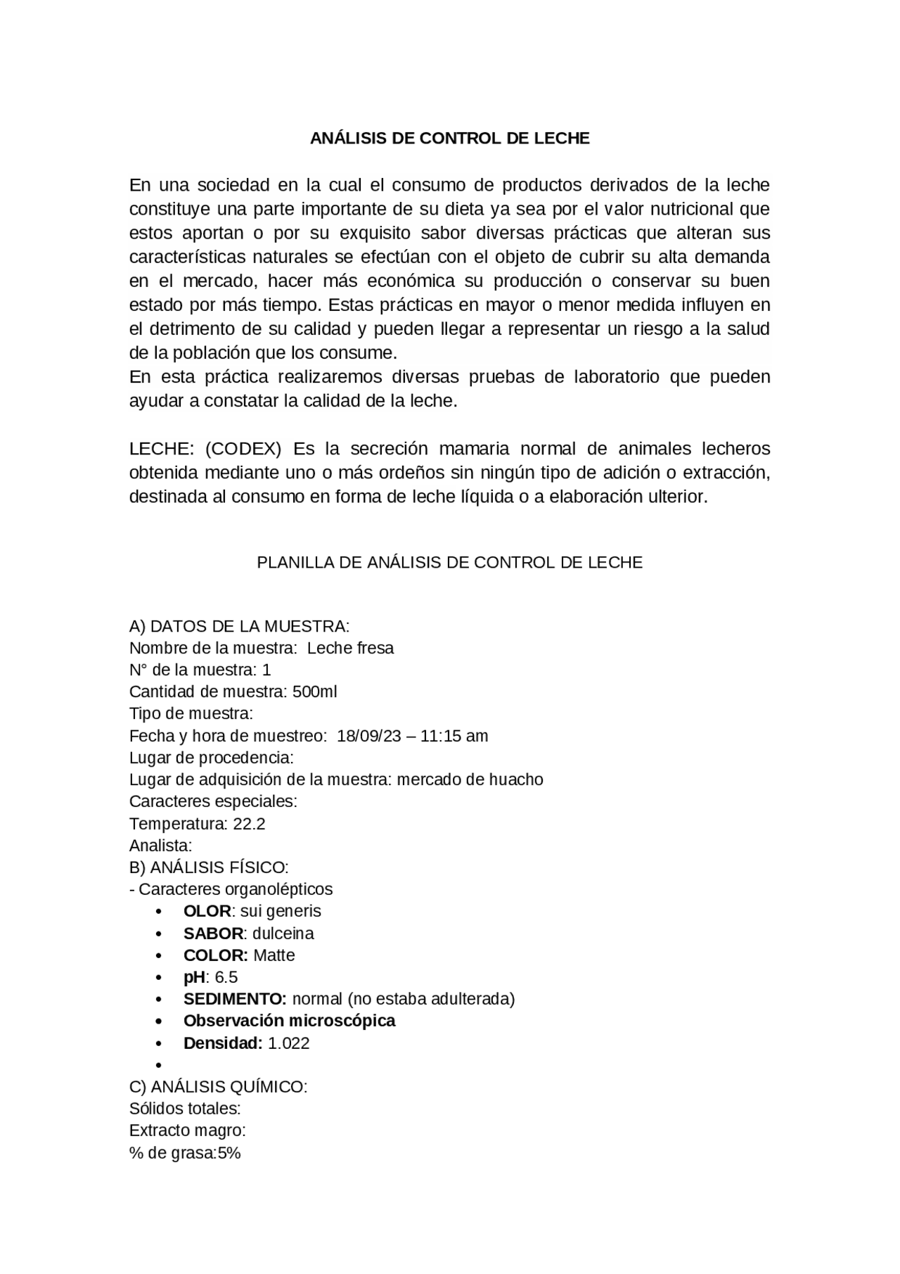 Planilla de la leche | Resúmenes de Nutrición | Docsity