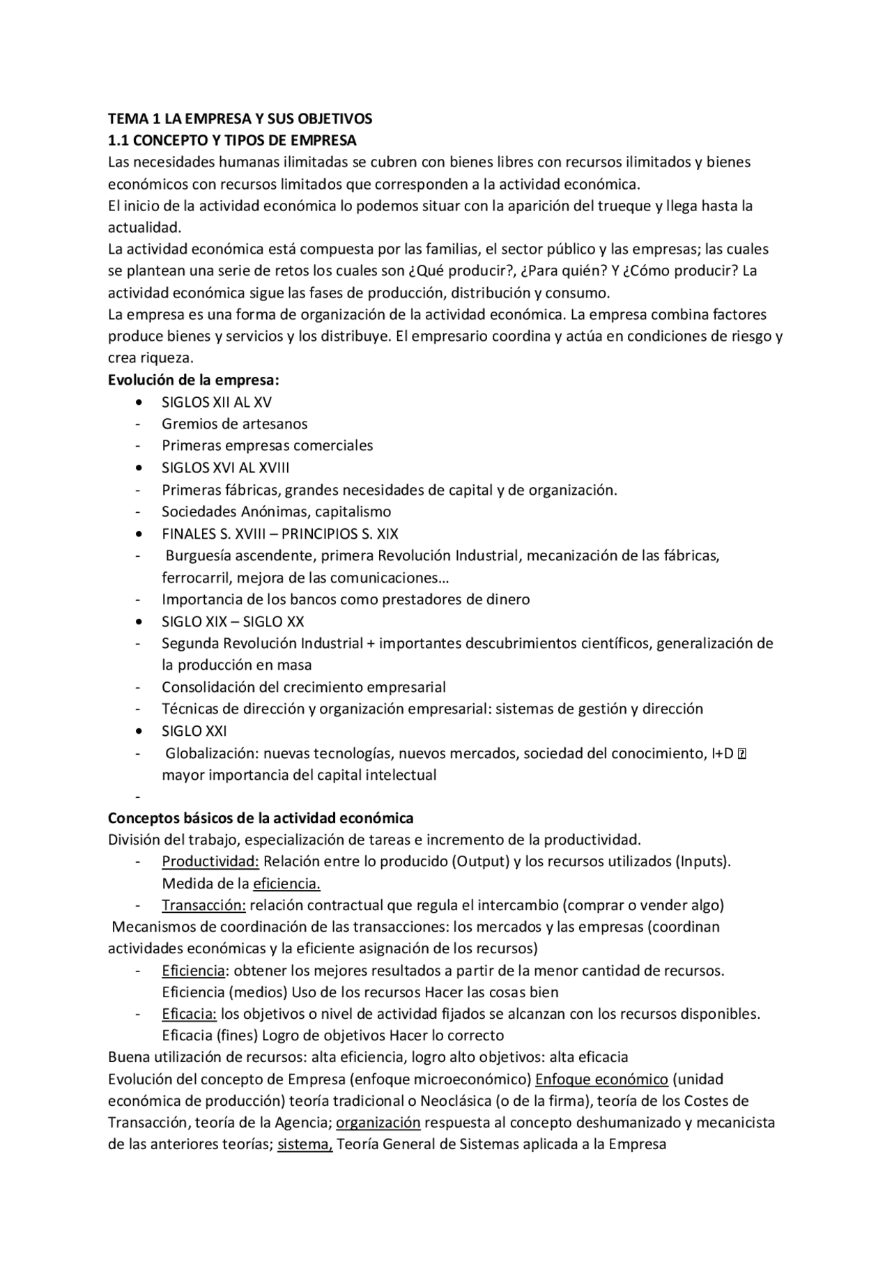 La Empresa y sus Objetivos: Conceptos Básicos y Evolución | Esquemas y mapas conceptuales de ...