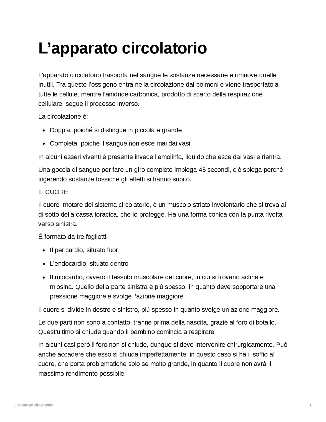Apparato Circolatorio E Malattie Riassunto Schemi E Mappe Concettuali