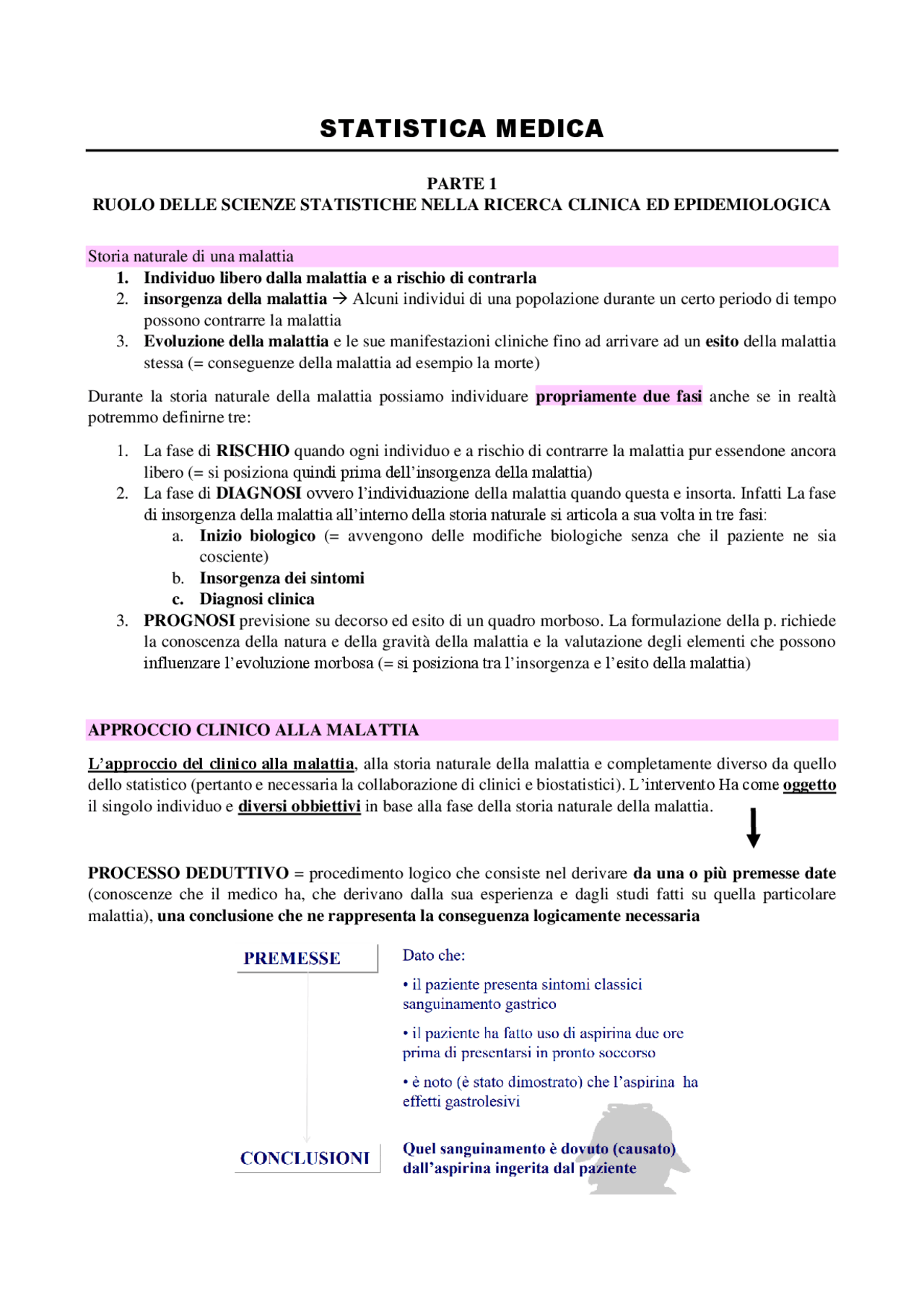 Dispensa di Statistica Medica | Dispense di Statistica Medica | Docsity