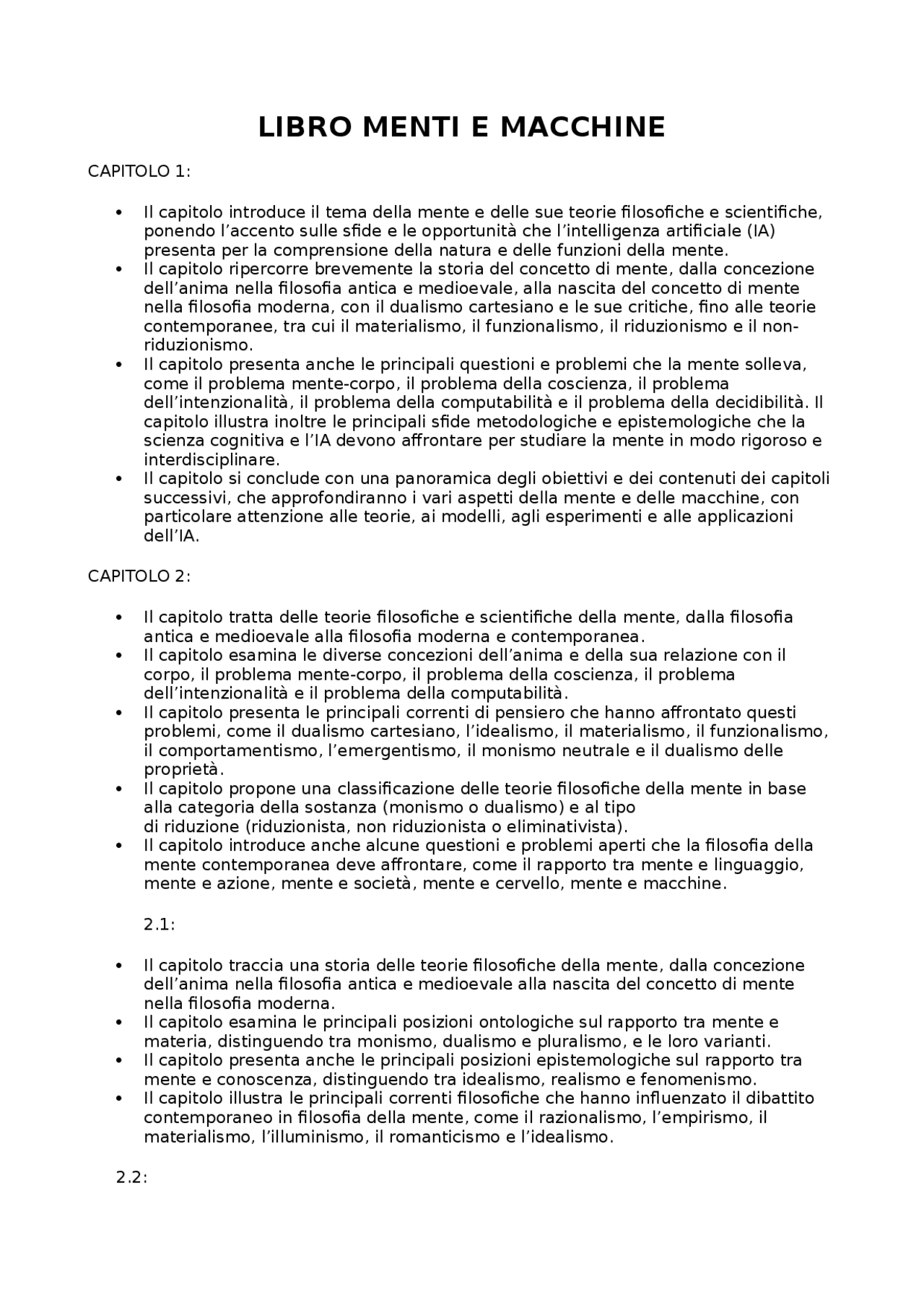 Riassunto libro Menti e Macchine | Sintesi del corso di Tecniche Di ...