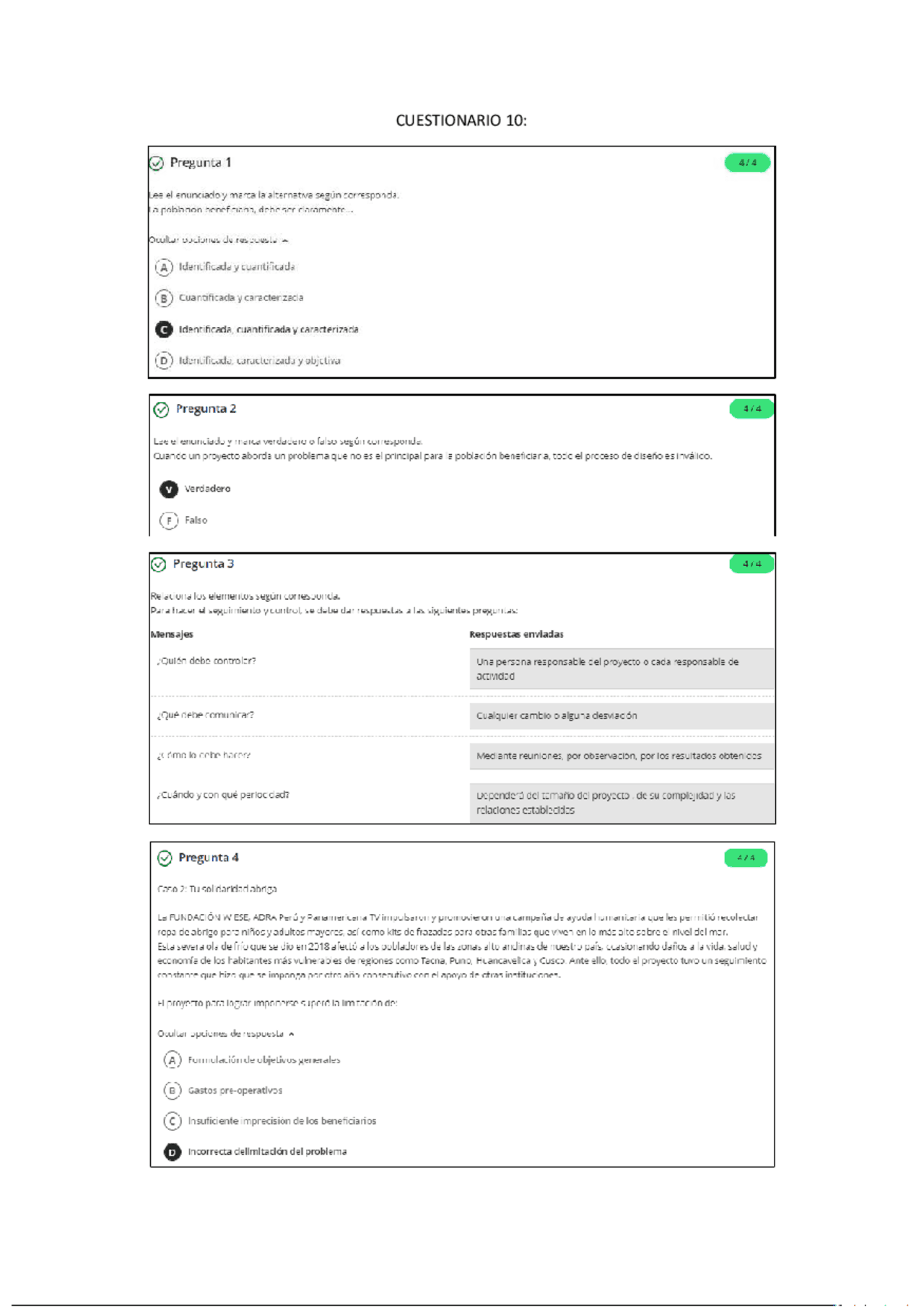 Examen T4 Proyecto Social Upn Exámenes De Gestión De Proyectos Docsity