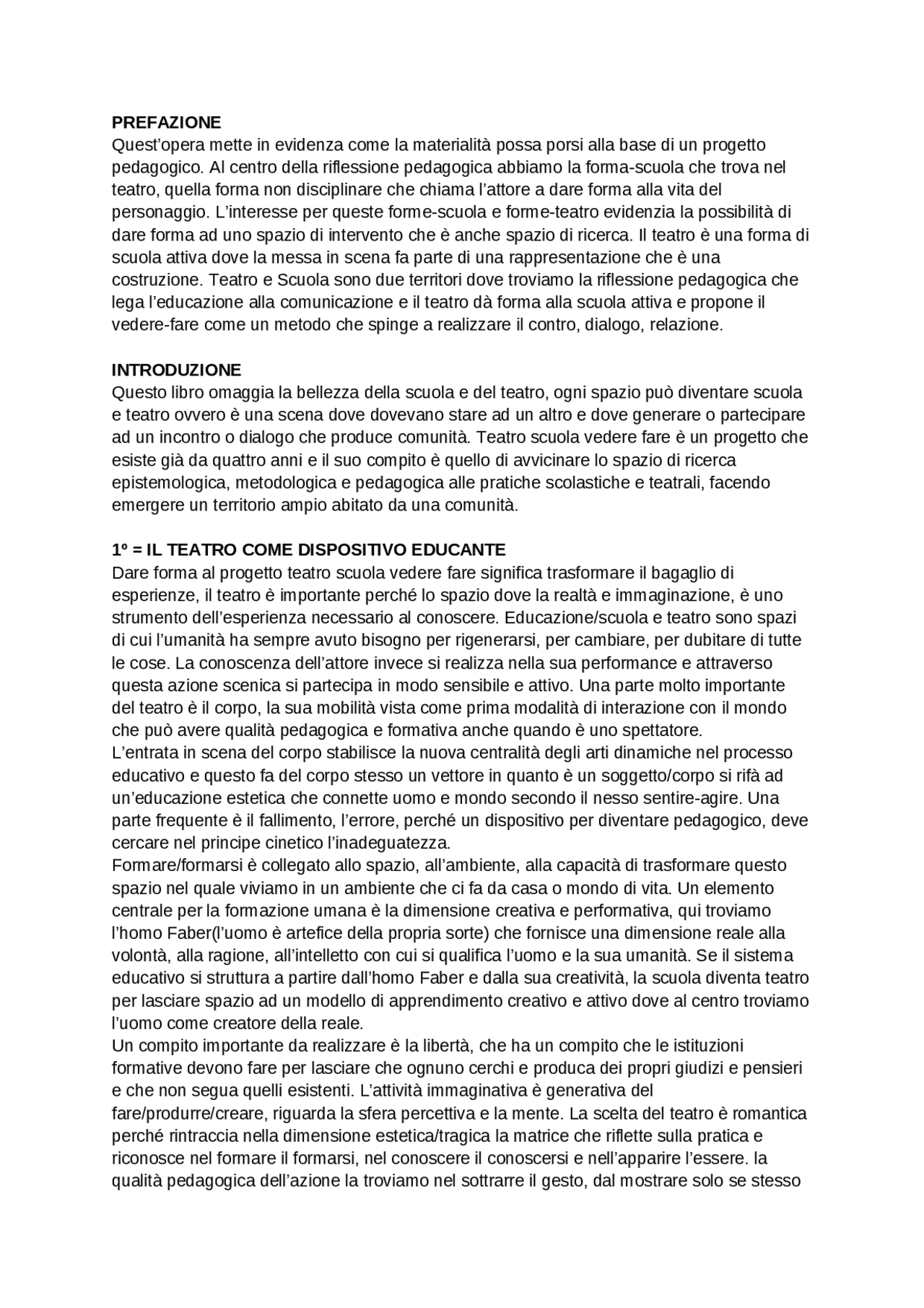 Teatro Scuola Vedere Fare Appunti Di Pedagogia Docsity
