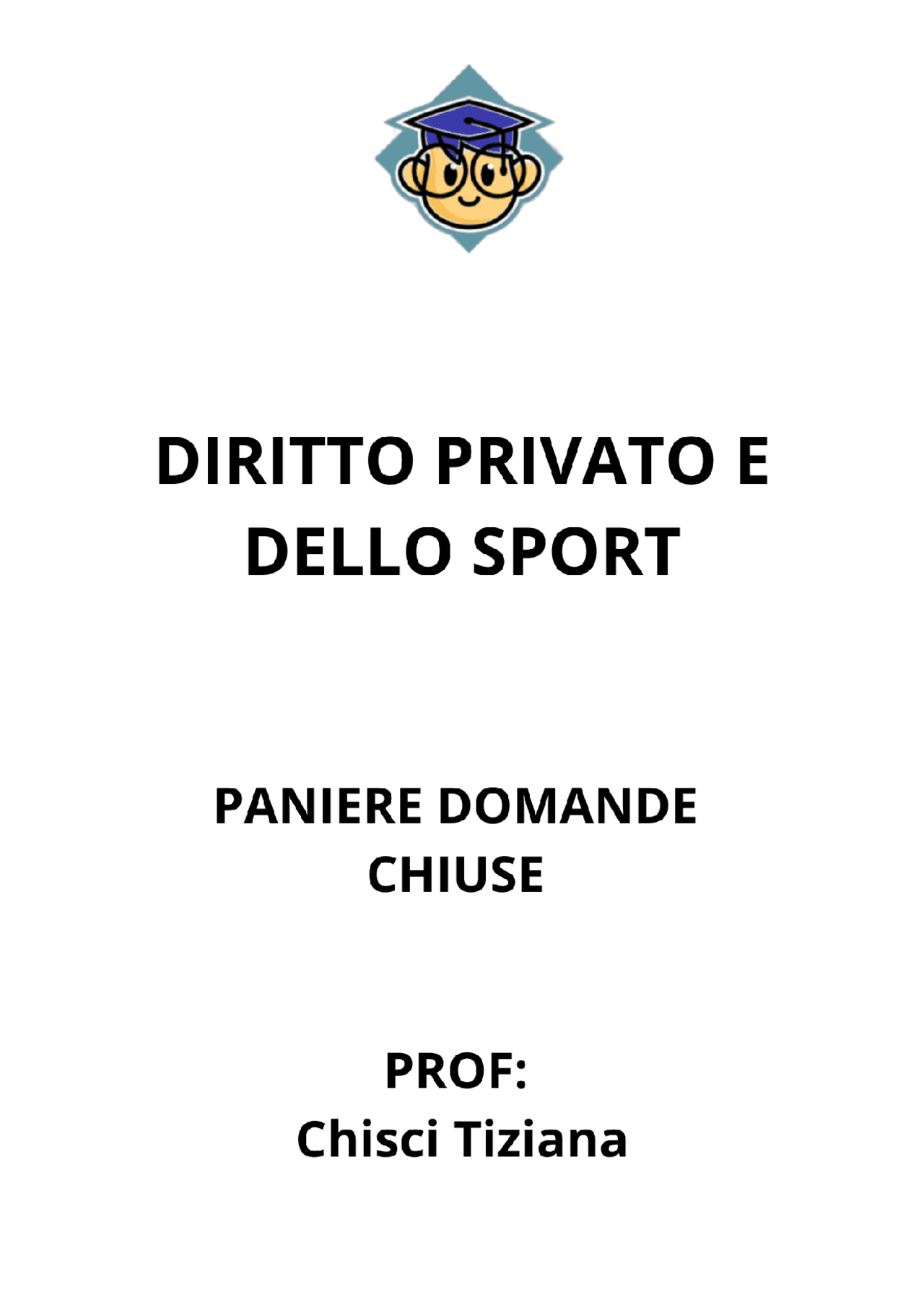 Paniere Domande Multiple Di Diritto Privato E Dello Sport Ecampus