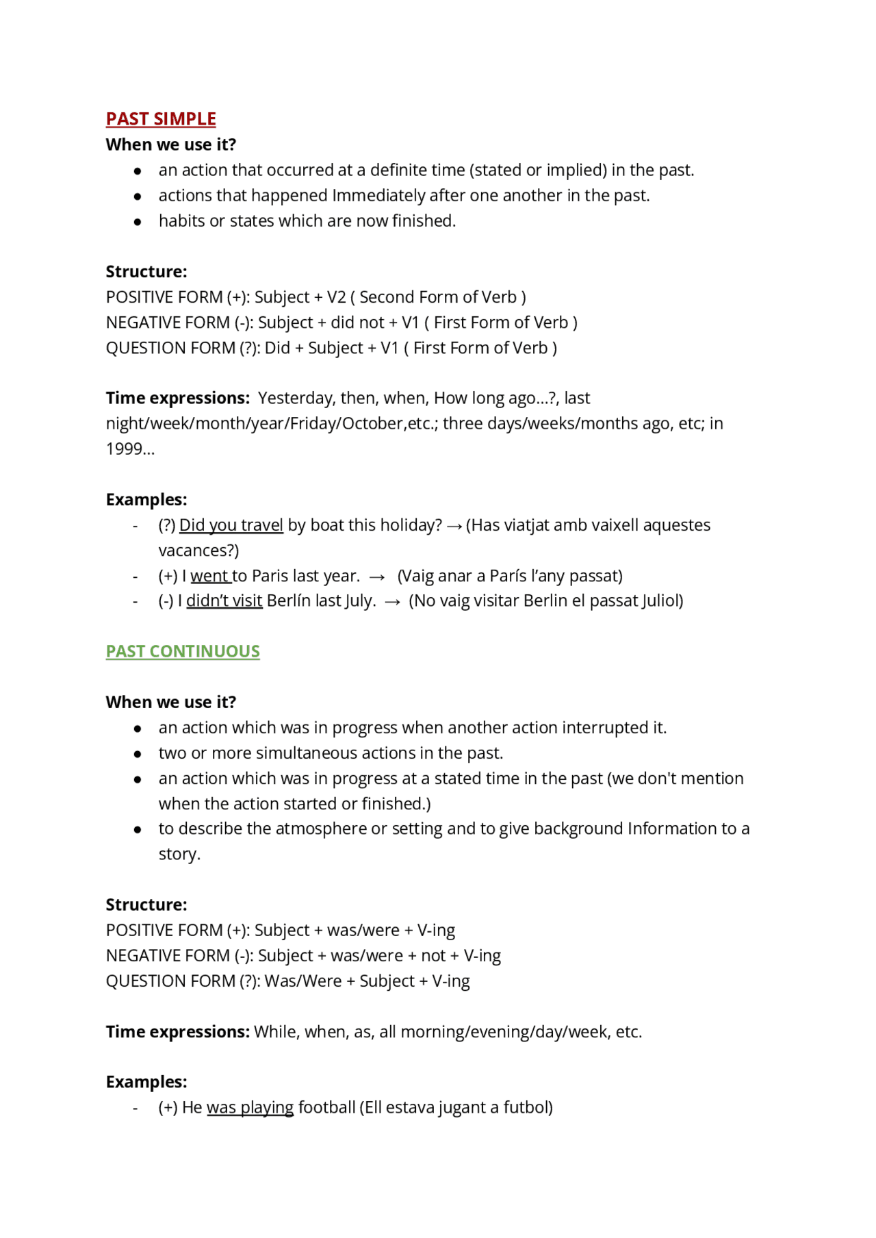 Narrative Tenses - Past Simple, Past Continous y Past Perfect | Apuntes ...