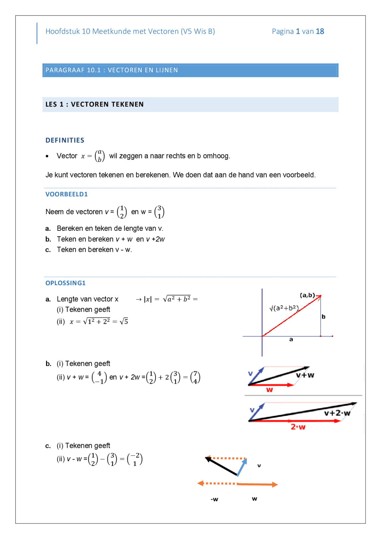 Wiskunde B VWO Hoofdstuk 10 Meetkunde met Vectoren 2020 | Study Guides ...