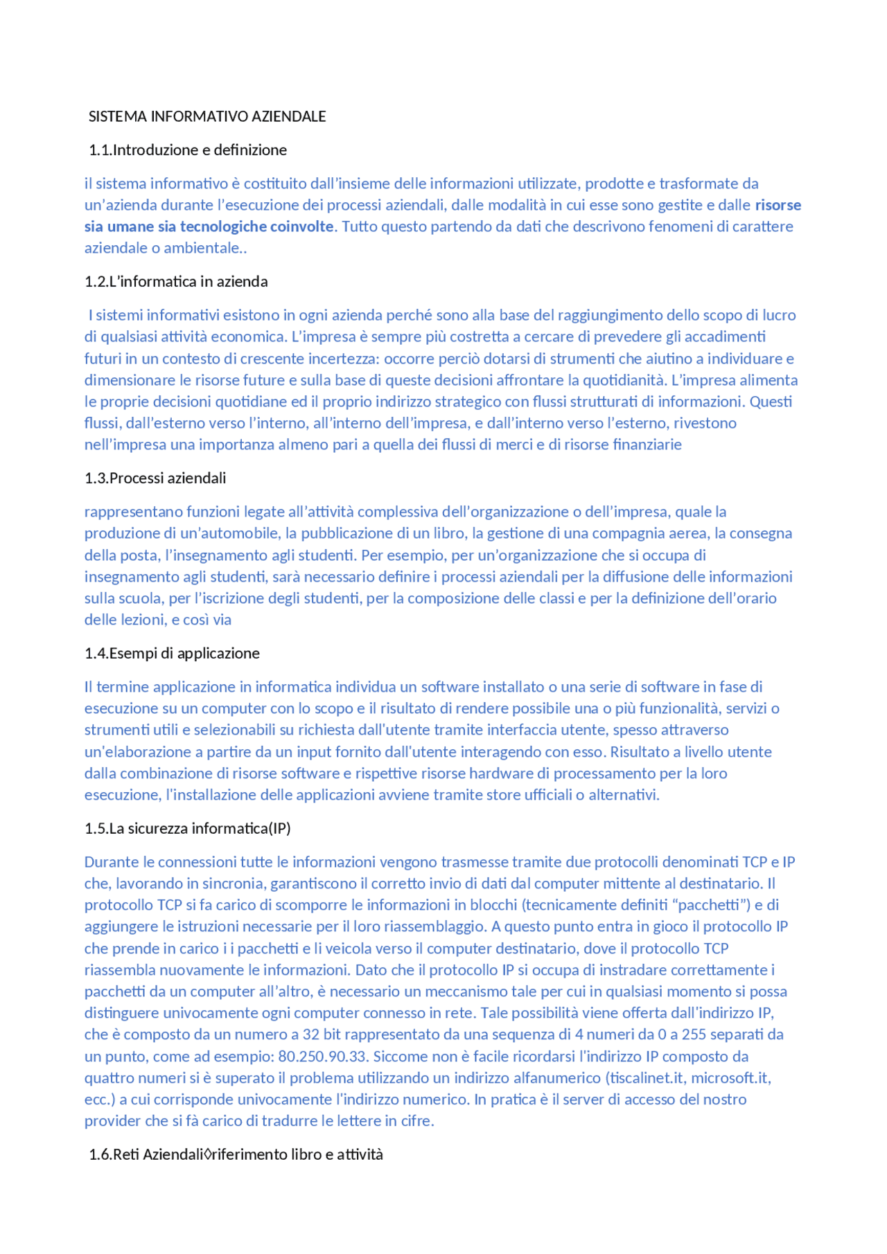 Sistema Informatico Aziendale Appunti Di Informatica Docsity