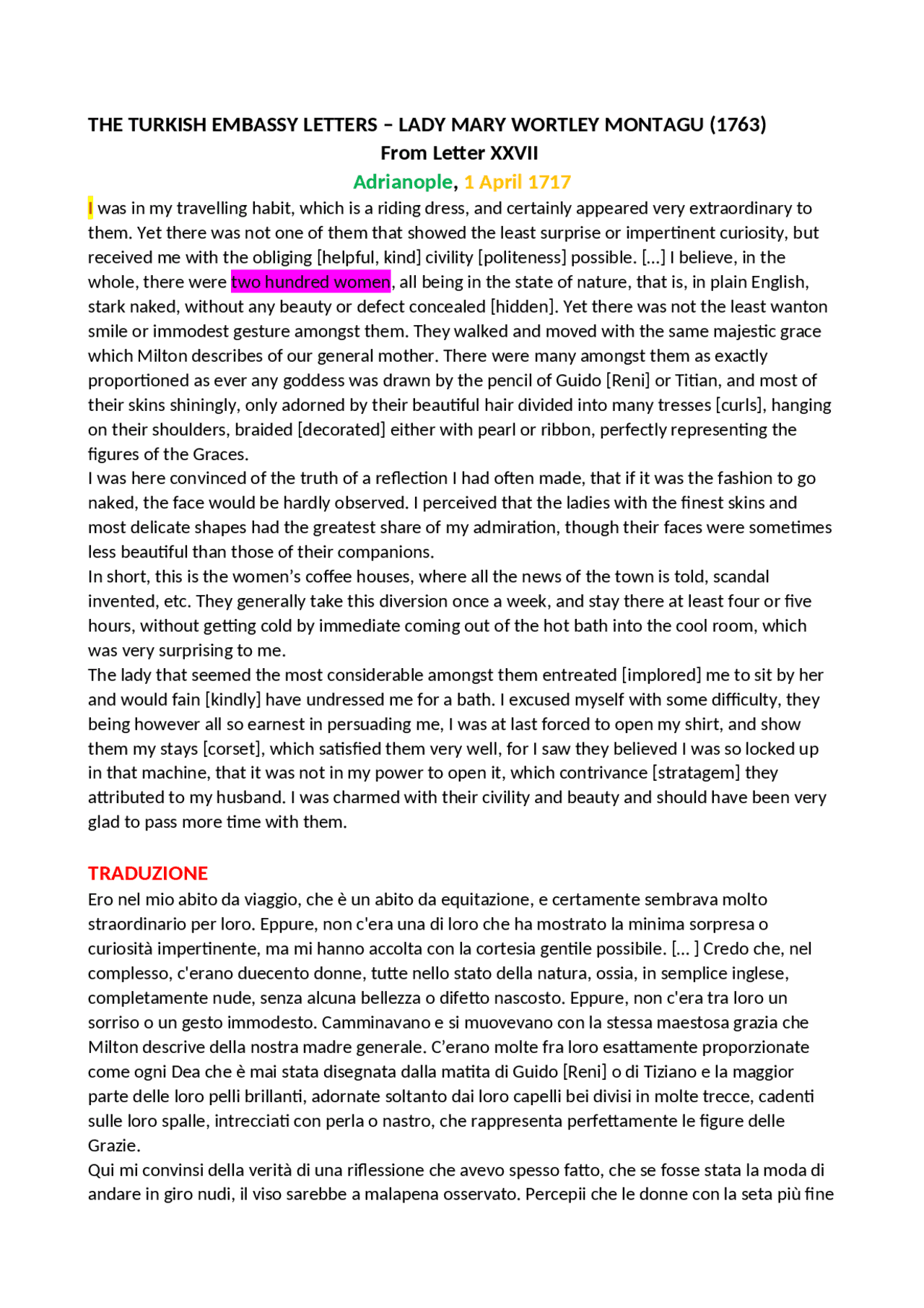 THE TURKISH EMBASSY LETTERS – LADY MARY WORTLEY MONTAGU | Appunti di ...