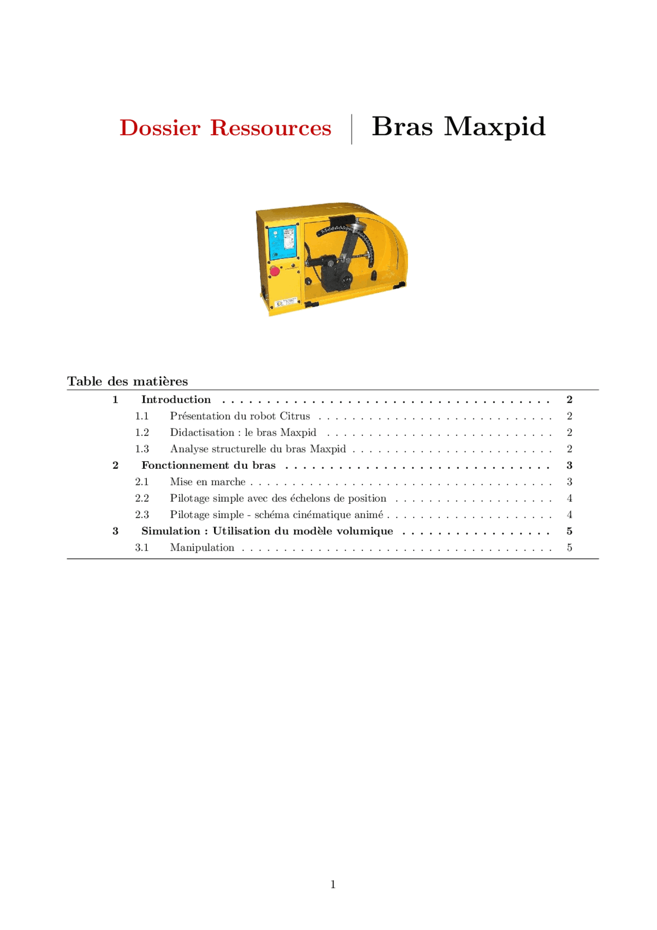 tp maxpid si document explicatif | Lectures Sciences de l'Ingénieur (SI) | Docsity