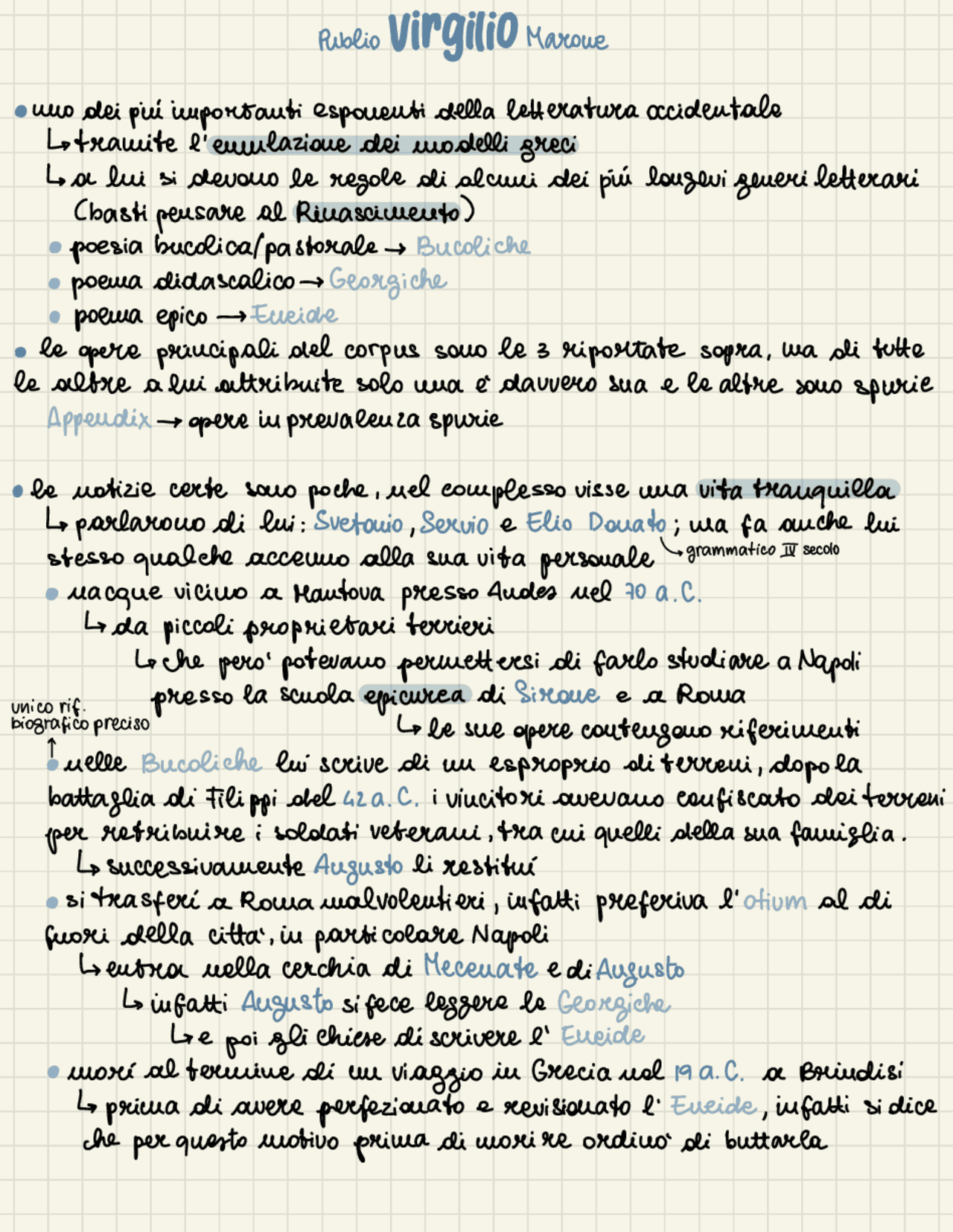 Virgilio Vita Opere Stile Appunti Di Latino Docsity