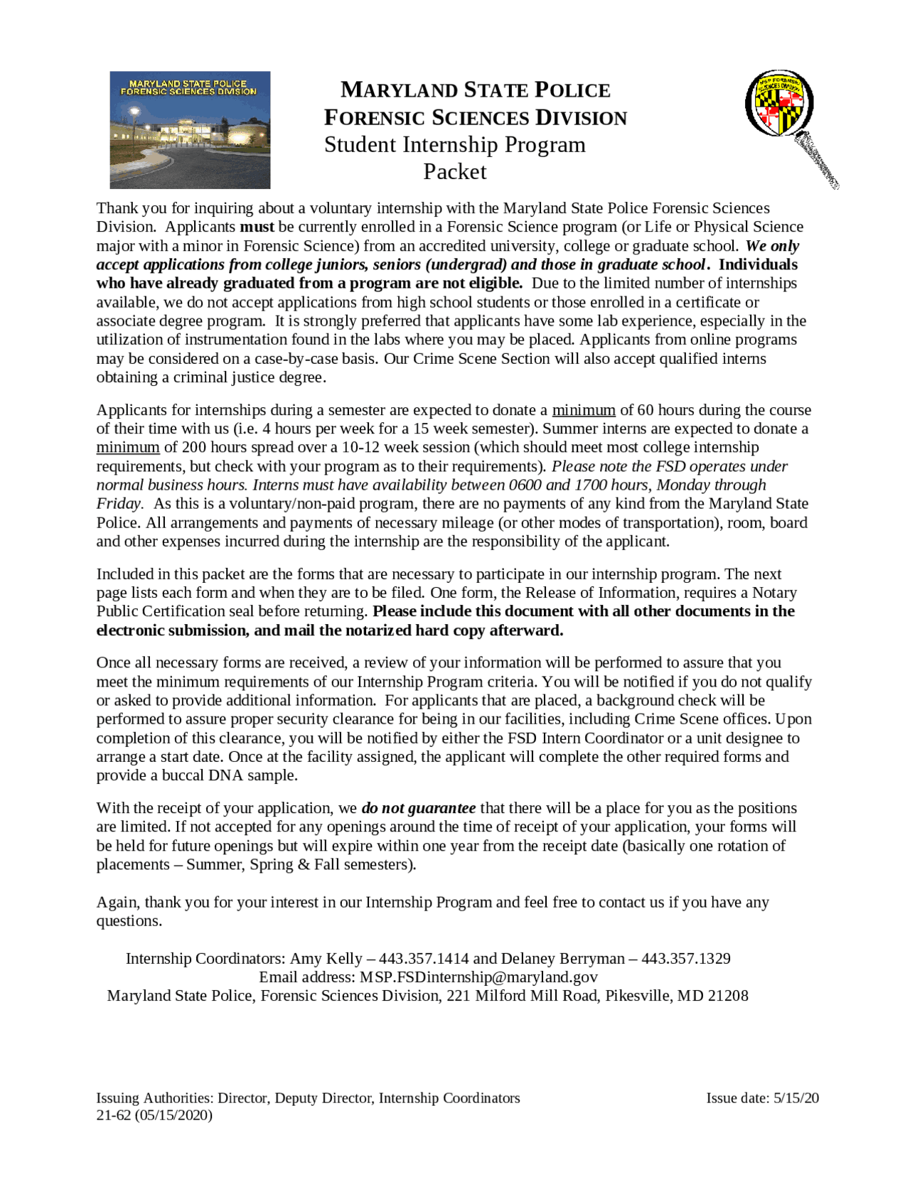 Internship for Crime Scene Investivator | Study Guides, Projects ...