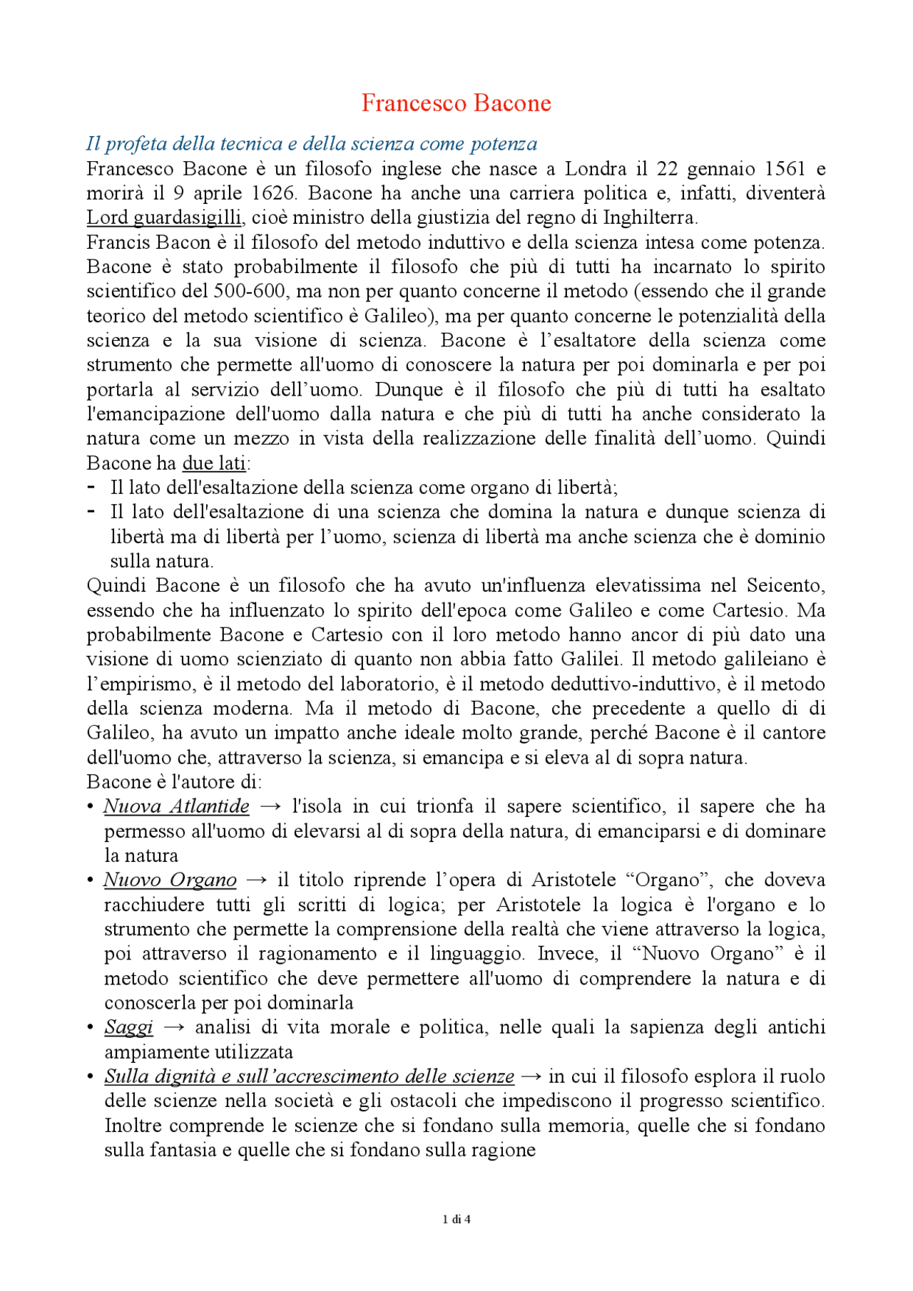 Francis Bacon Francesco Bacone Filosofia Dispense Di Filosofia