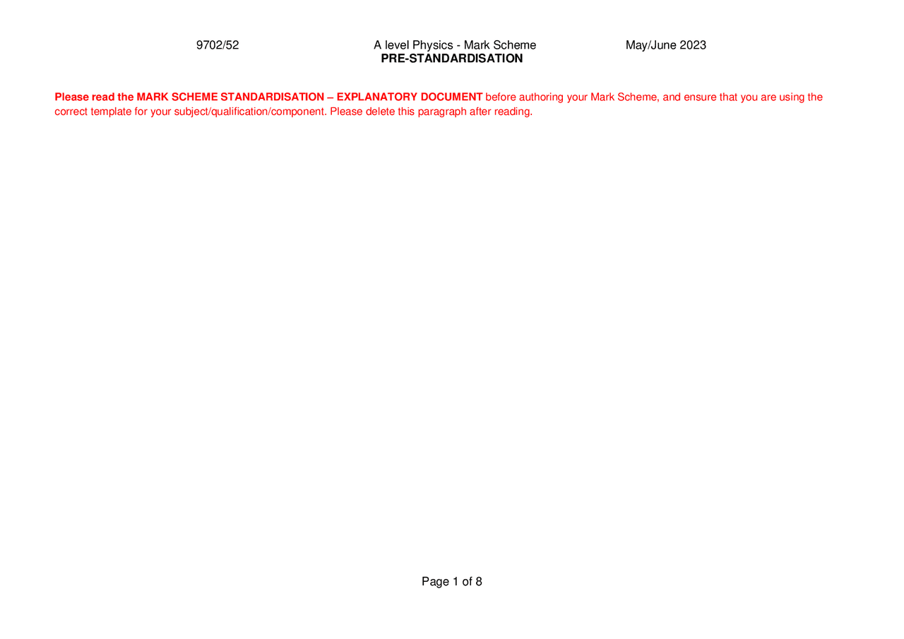 Cambridge International AS & A Level Physics Paper 5 Answer. (May-June ...