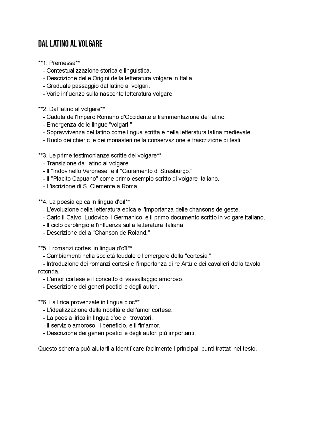 Dal latino al Volgare | Schemi e mappe concettuali di Lingue e ...