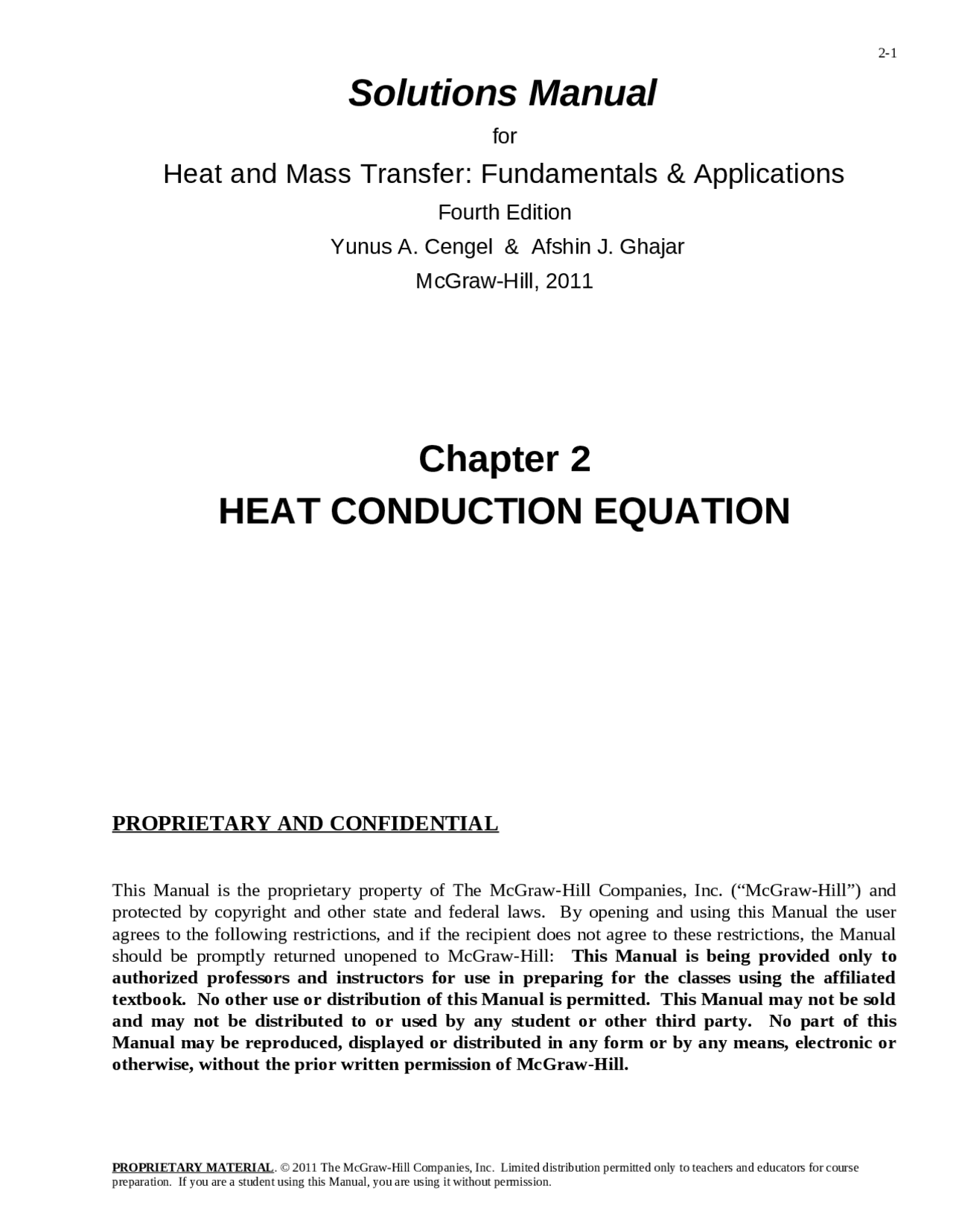 heat-and-mass-transfer-4th-edition-cengel-solution-manual CH02 | Exams Heat and Mass Transfer ...