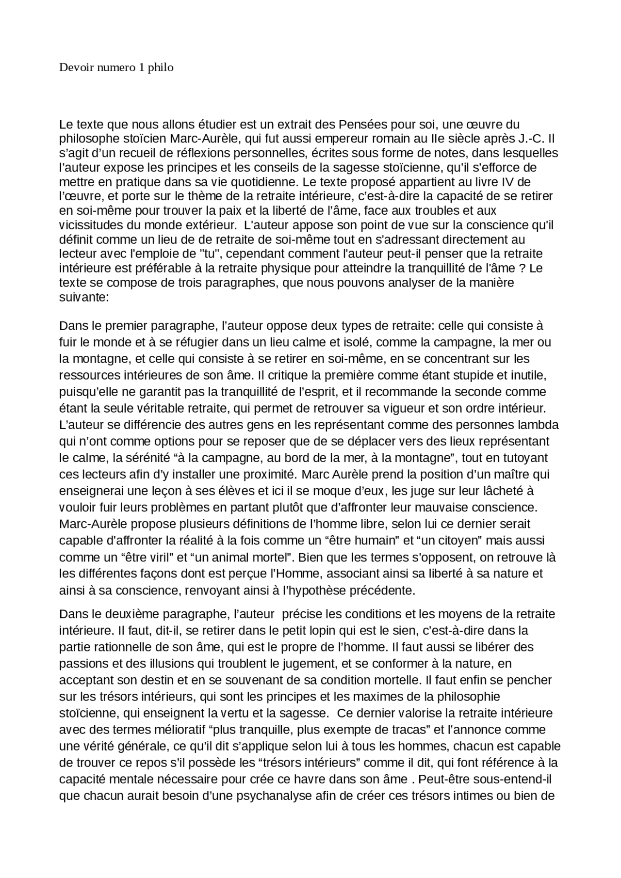 Cned terminle devoir philo | Exams Philosophy | Docsity