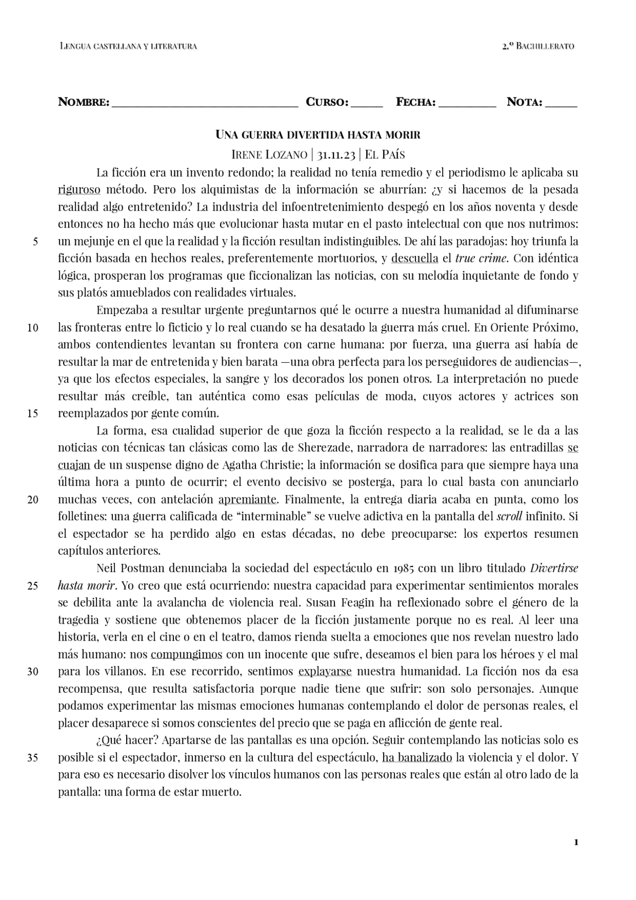Federico García Lorca y sus poemas | Ejercicios de Lengua y Literatura ...