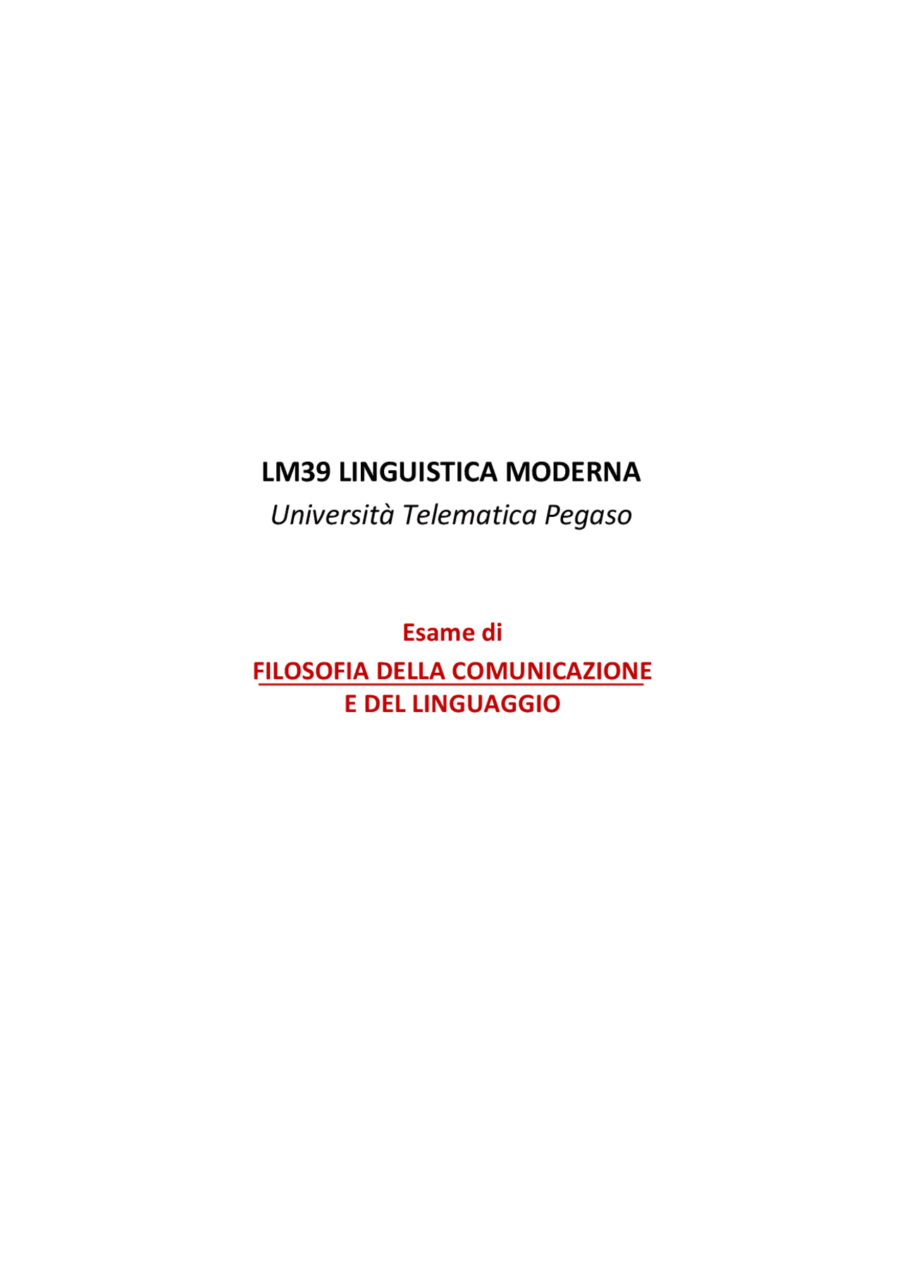 Test Esame Filosofia Della Comunicazione E Del Linguaggio Lm39