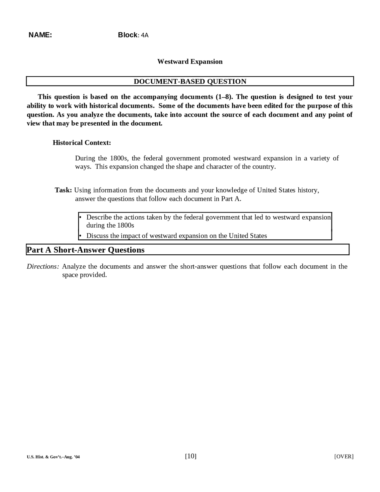 Westward Expansion and the Federal Government in the 1800s | Study ...