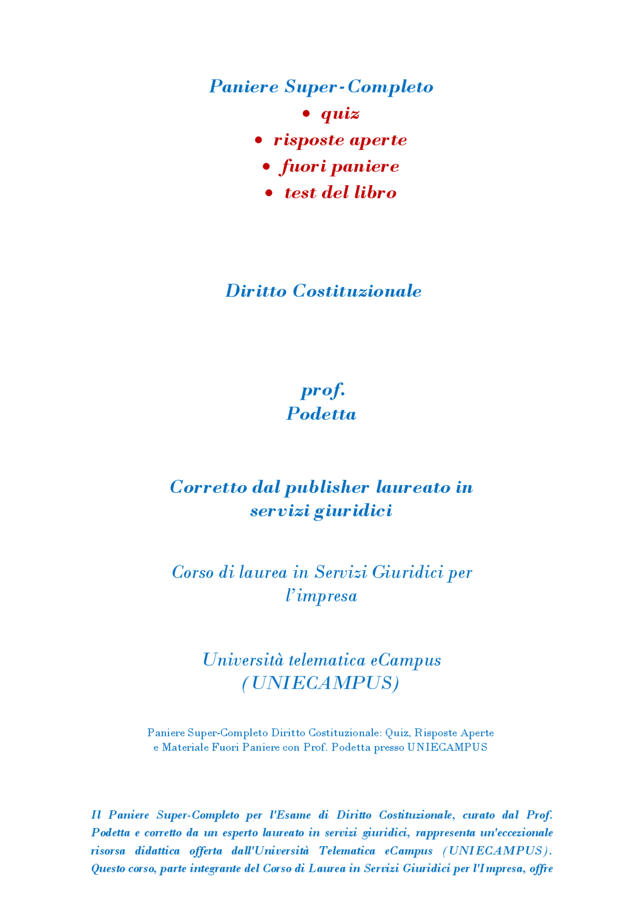 Paniere Completo Diritto Costituzionale Quiz Risposte Aperte E Fuori