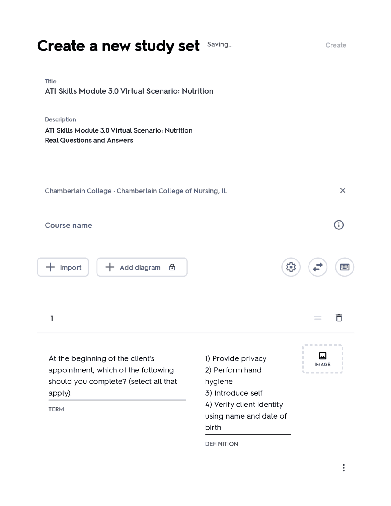 ATI Skills Module 3.0 Virtual Scenario: Nutrition Real Questions and ...