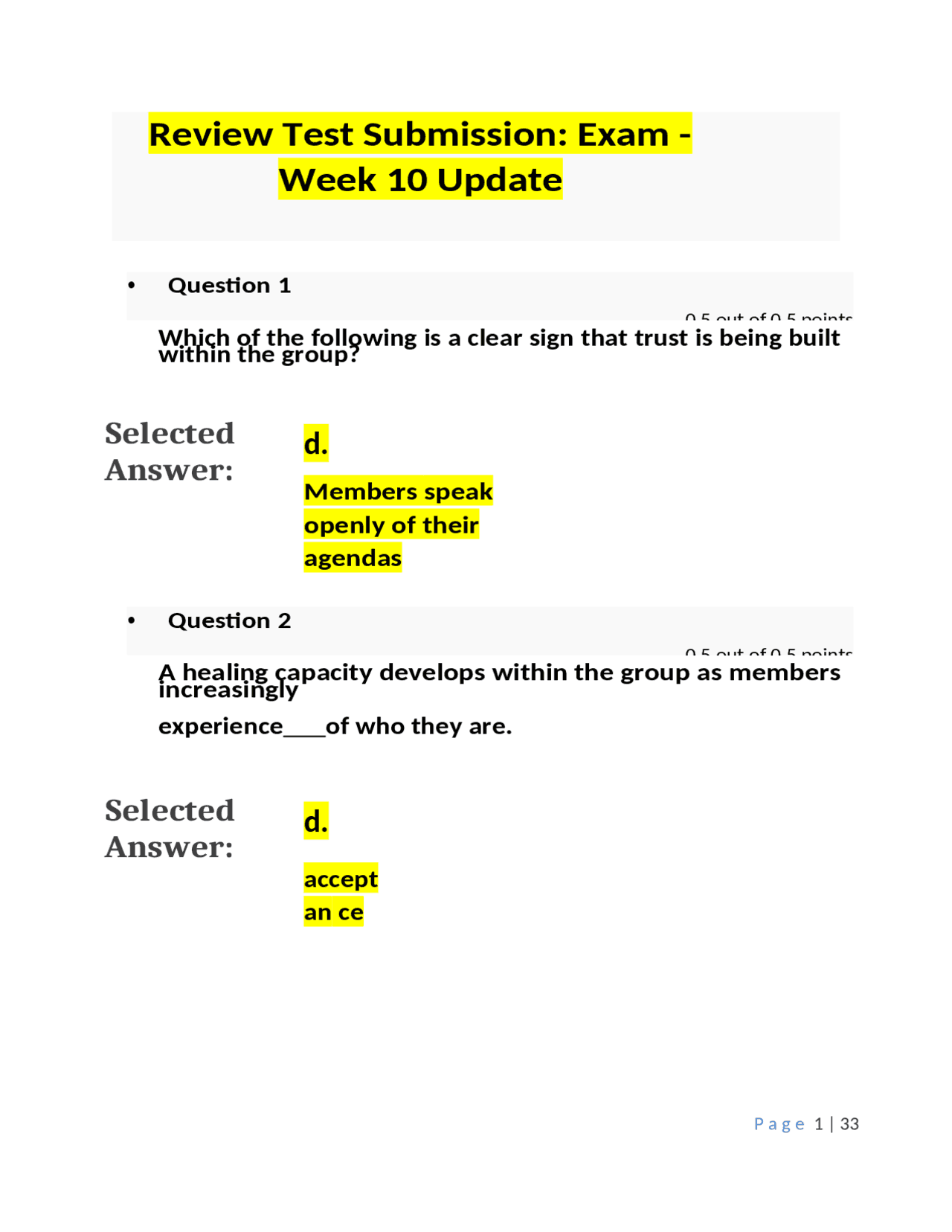 Review Test Submission: Exam - Week 10 Update | Exams Health sciences ...