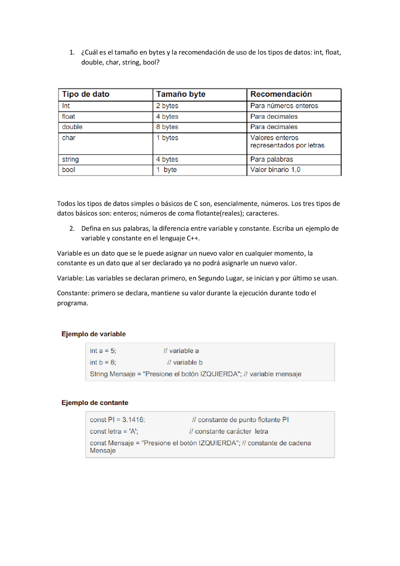 Todos los tipos de datos simples o básicos de C son, esencialmente ...