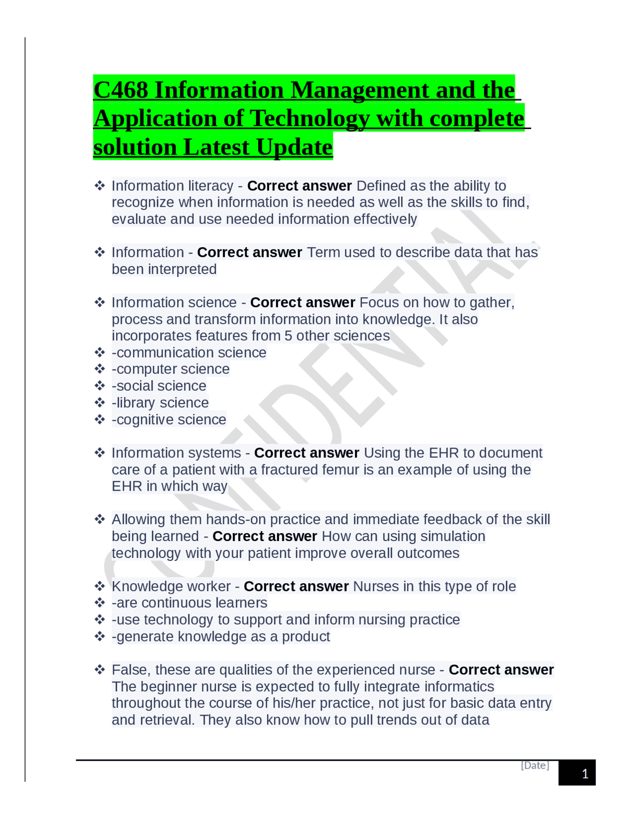 C468 Information Management and the Application of Technology with ...
