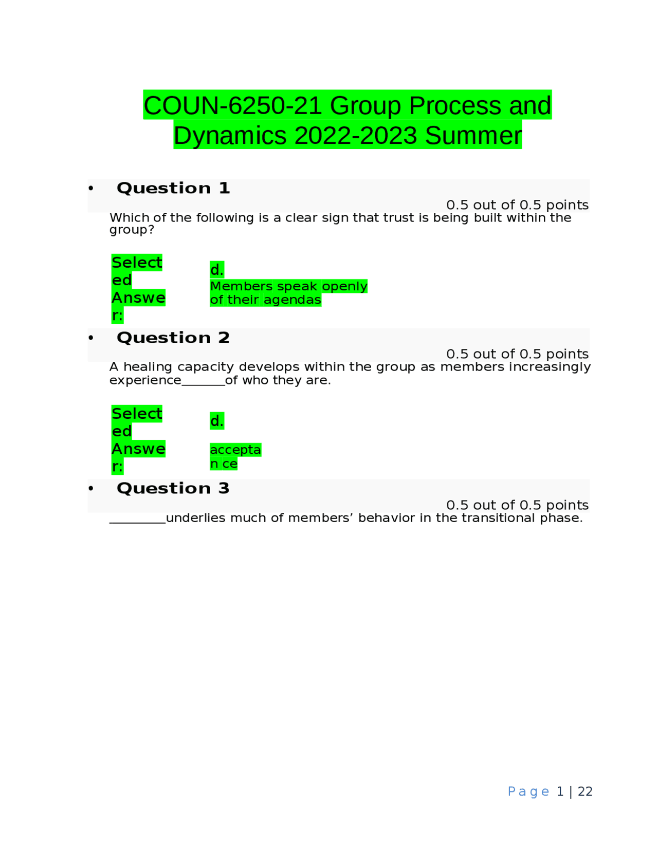 Group Process And Dynamics Exams Process Dynamics And Control Docsity