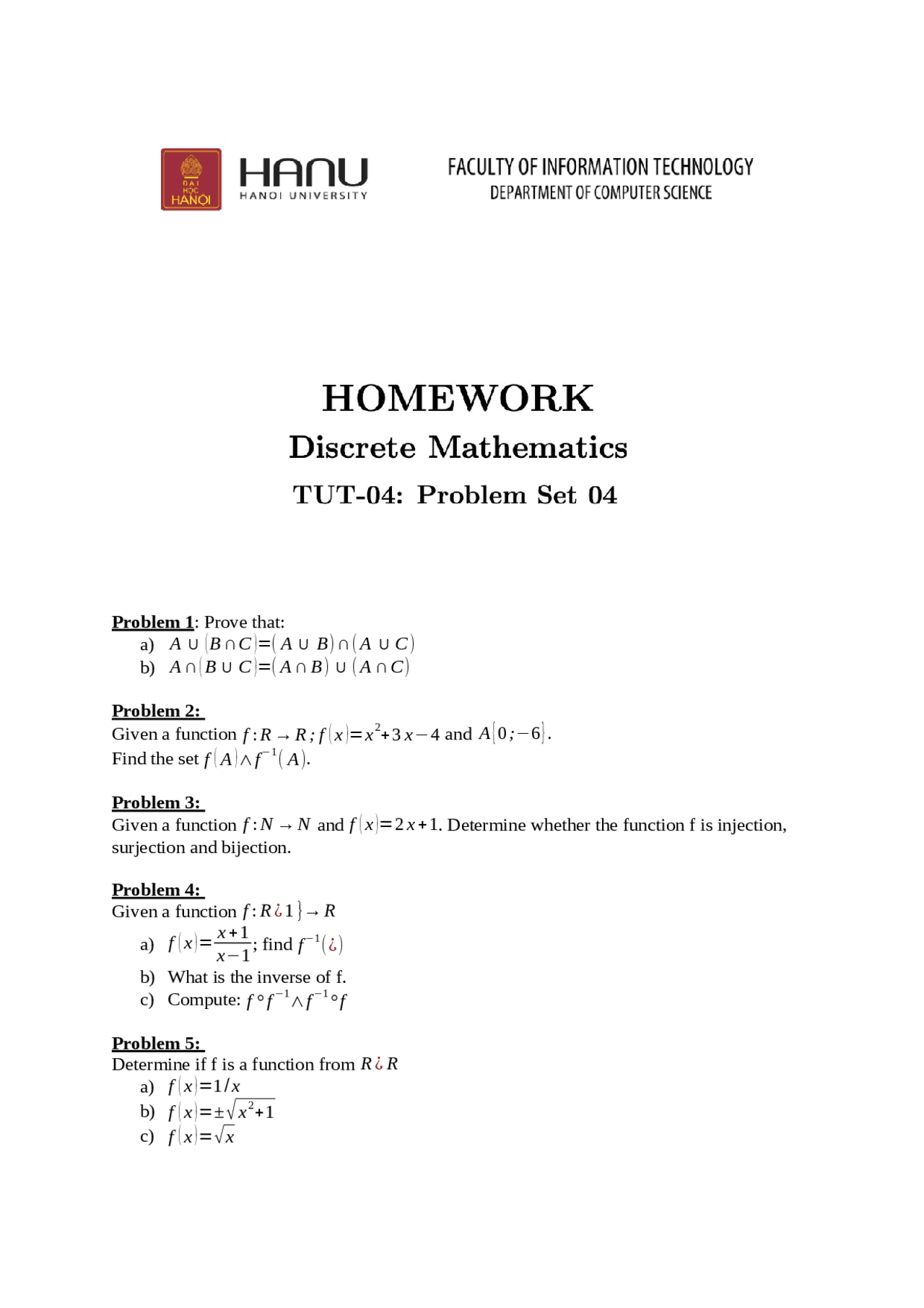 It Is About The Exercises Of The Discrete Mathematics Exercises Mathematics Docsity