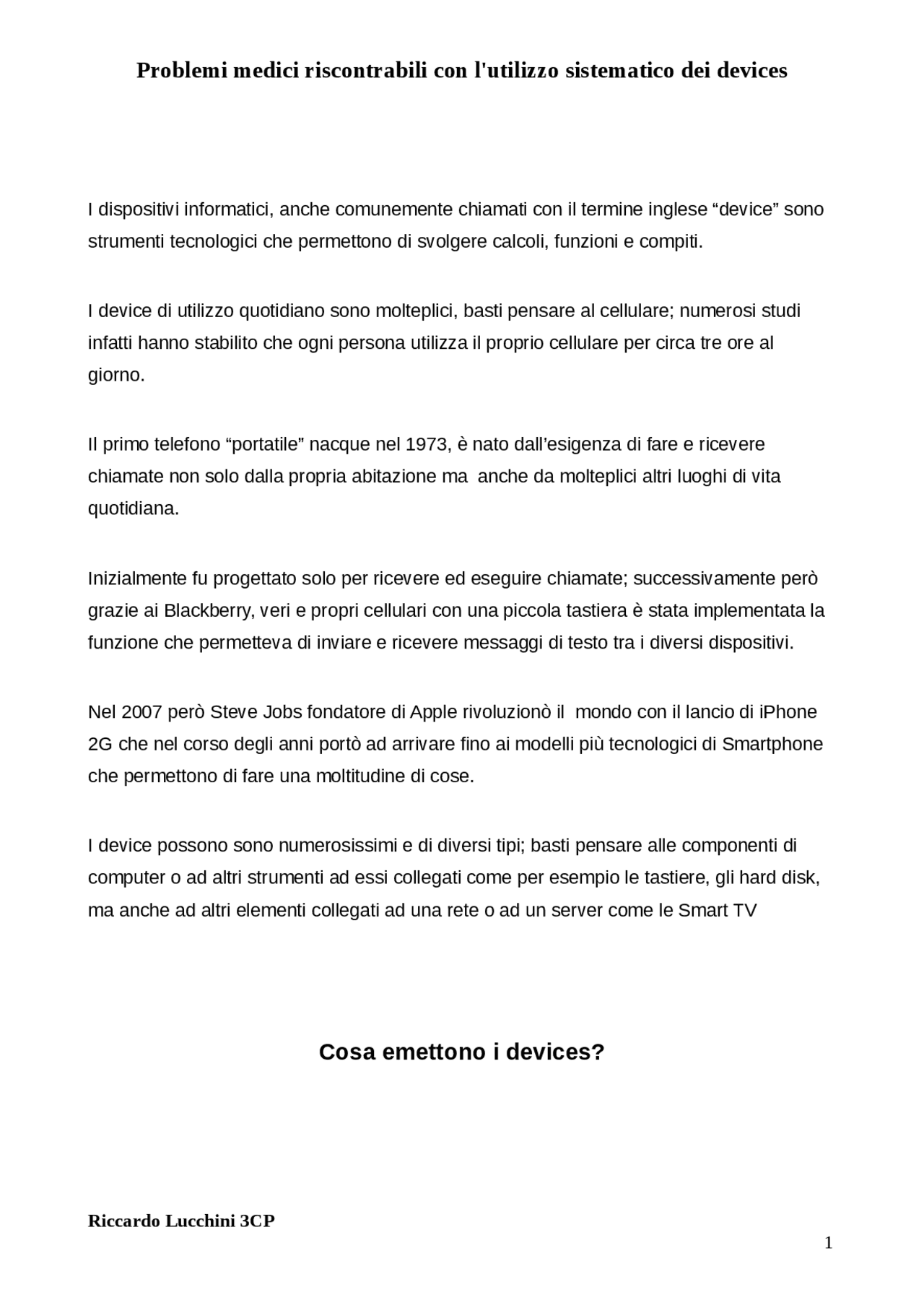 Impatti sulla salute e sulla società dell'utilizzo prolungato dei dispositivi informatici ...