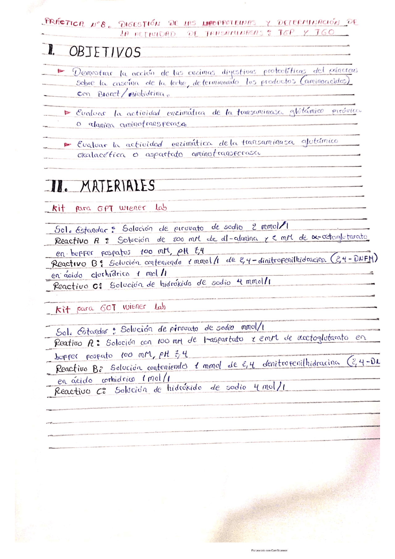 informe de practica bioquimica | Esquemas y mapas conceptuales de Medicina | Docsity