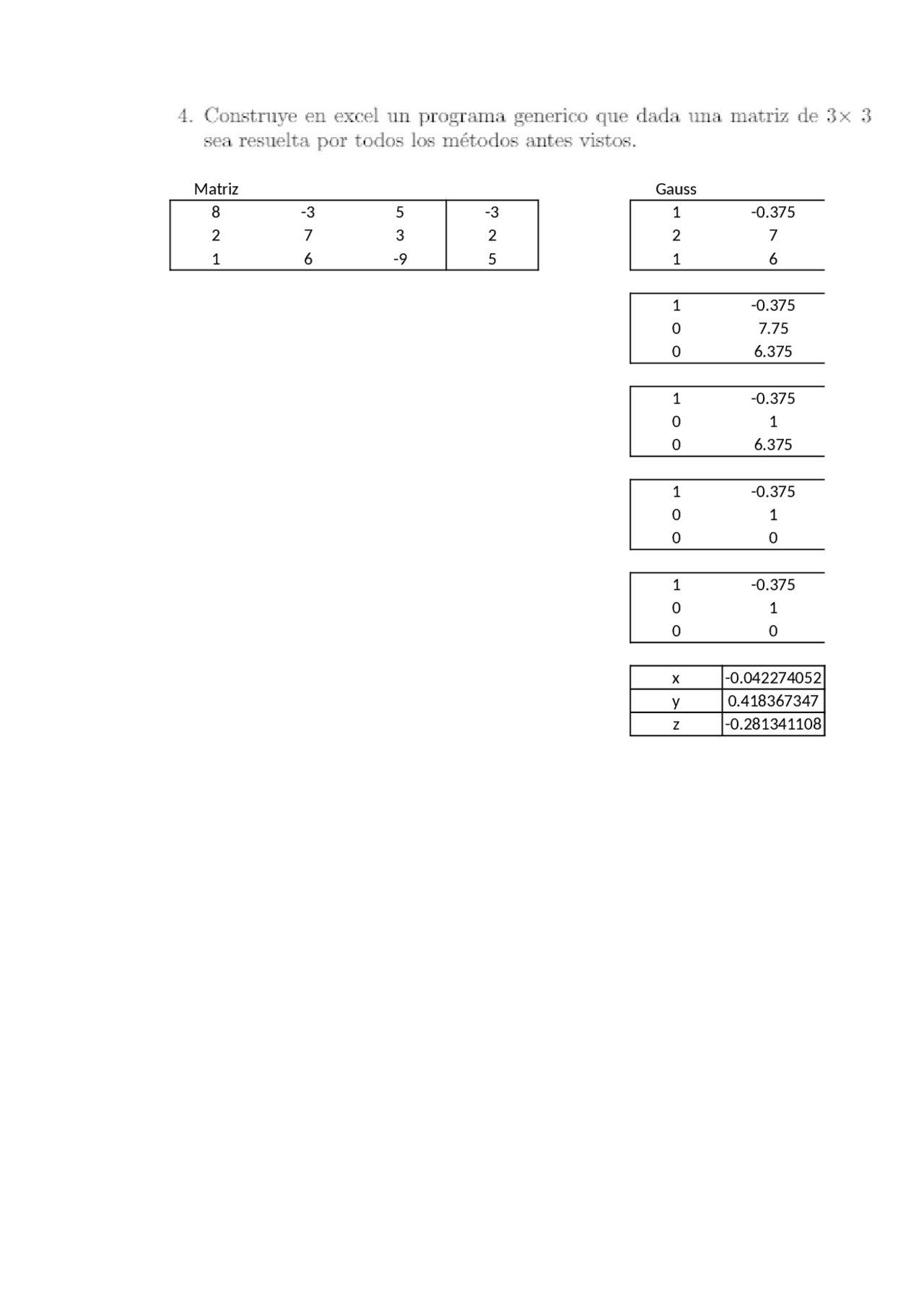 Programa de excel para la resolución de matrices 3x3 por métodos numéricos | Ejercicios de ...