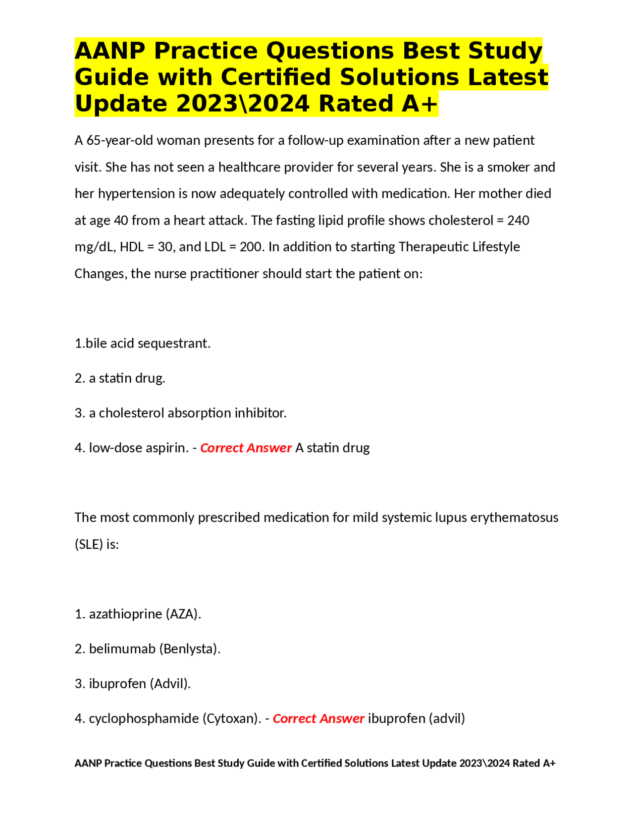 AANP Practice Questions Best Study Guide with Certified Solutions ...