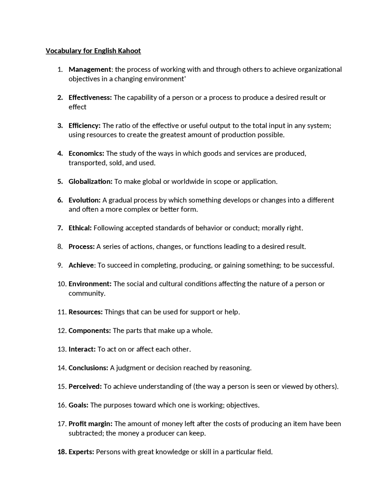 Vocabulario en ingles | Apuntes de Inglés | Docsity