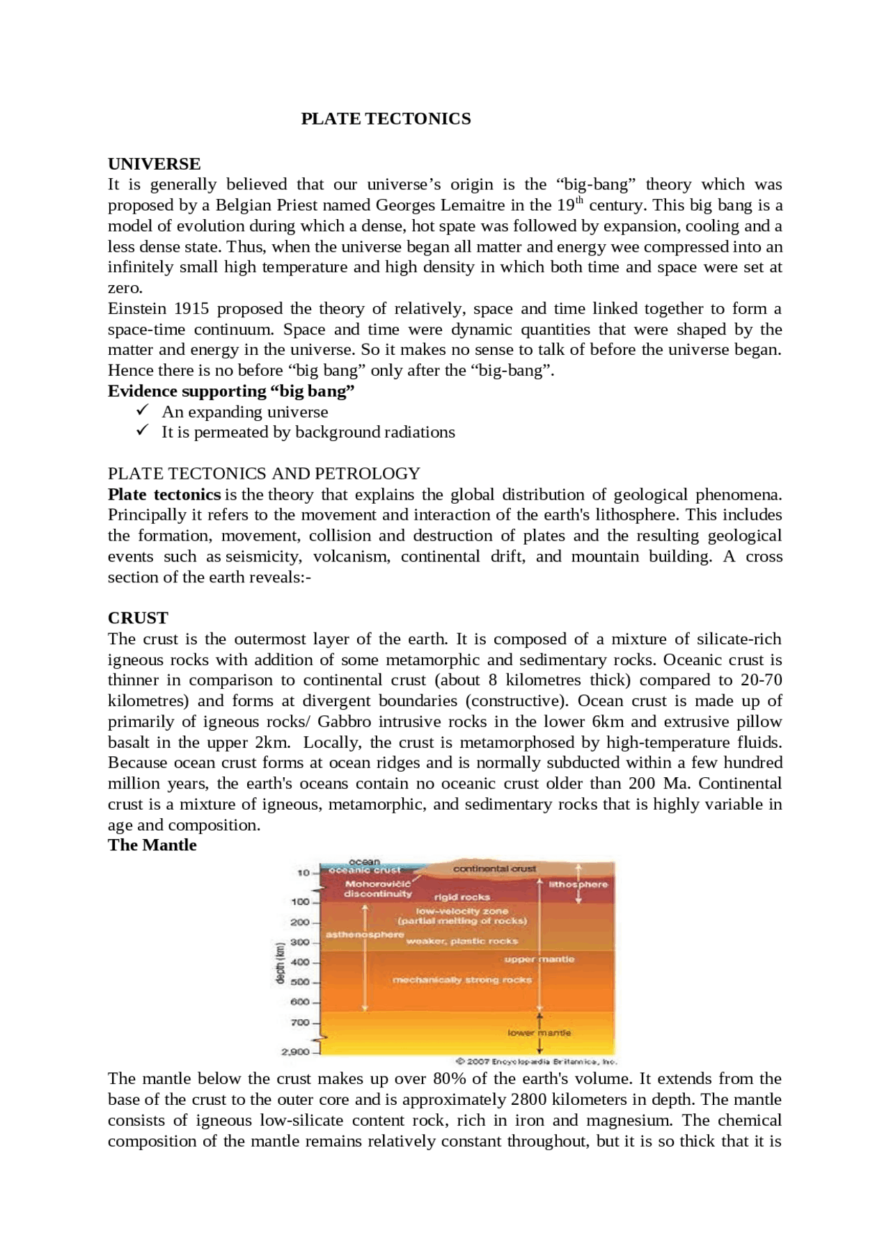 PLATE TECTONICS AND PETROLOGY | Cheat Sheet Geology | Docsity