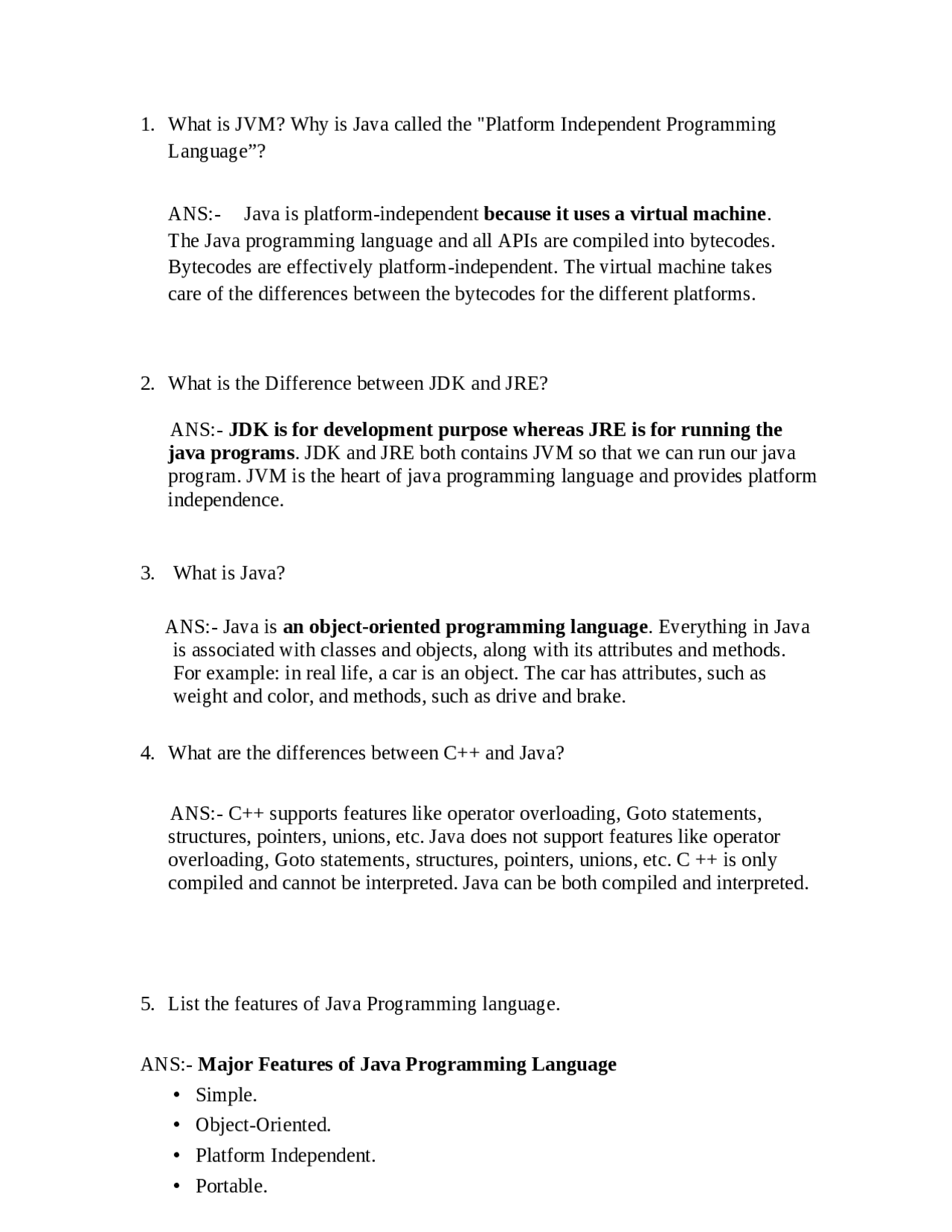 Viva Question Bank Java Exams Java Programming Docsity