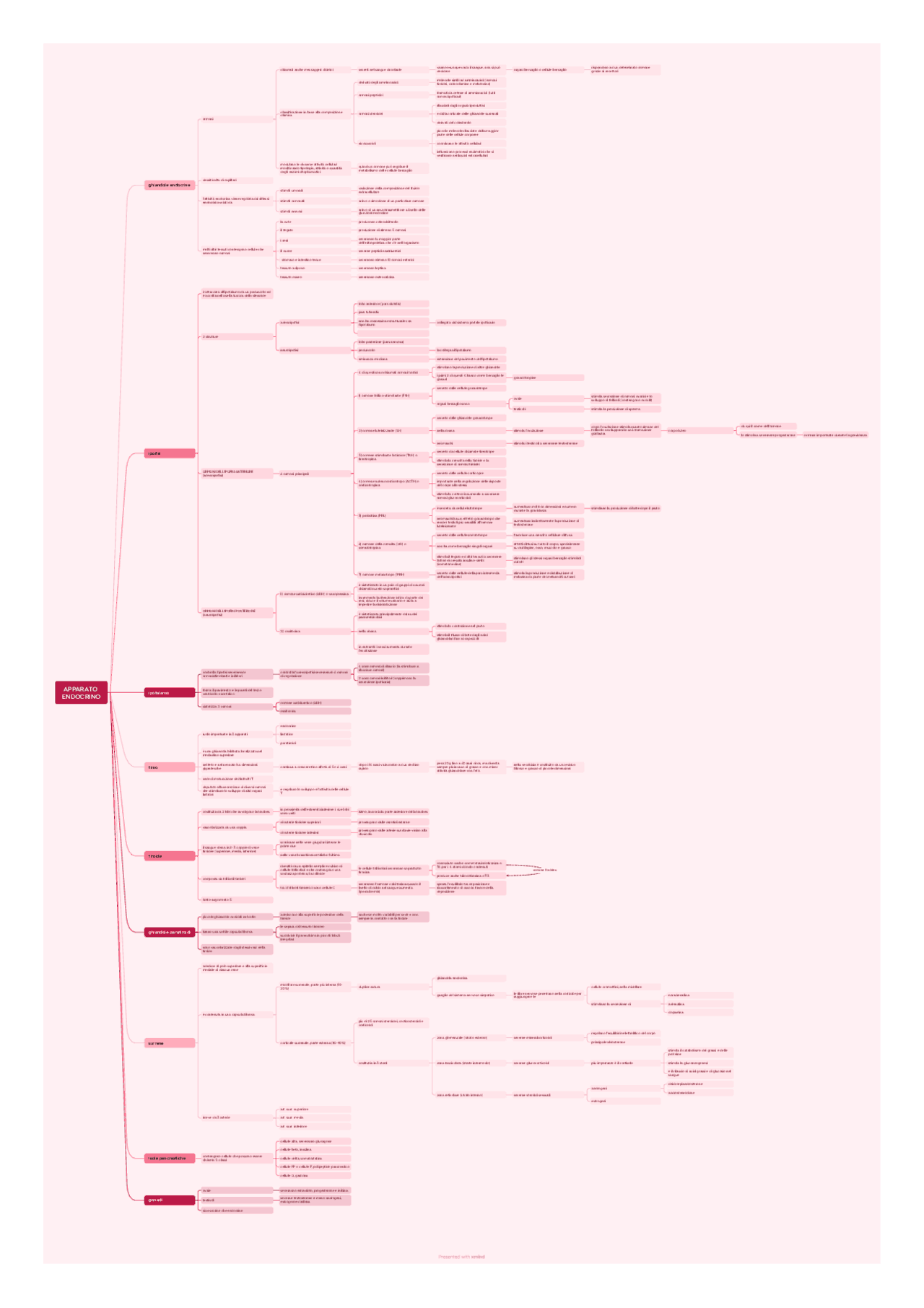 mappa concettuale apparato endocrino | Schemi e mappe concettuali di Anatomia | Docsity