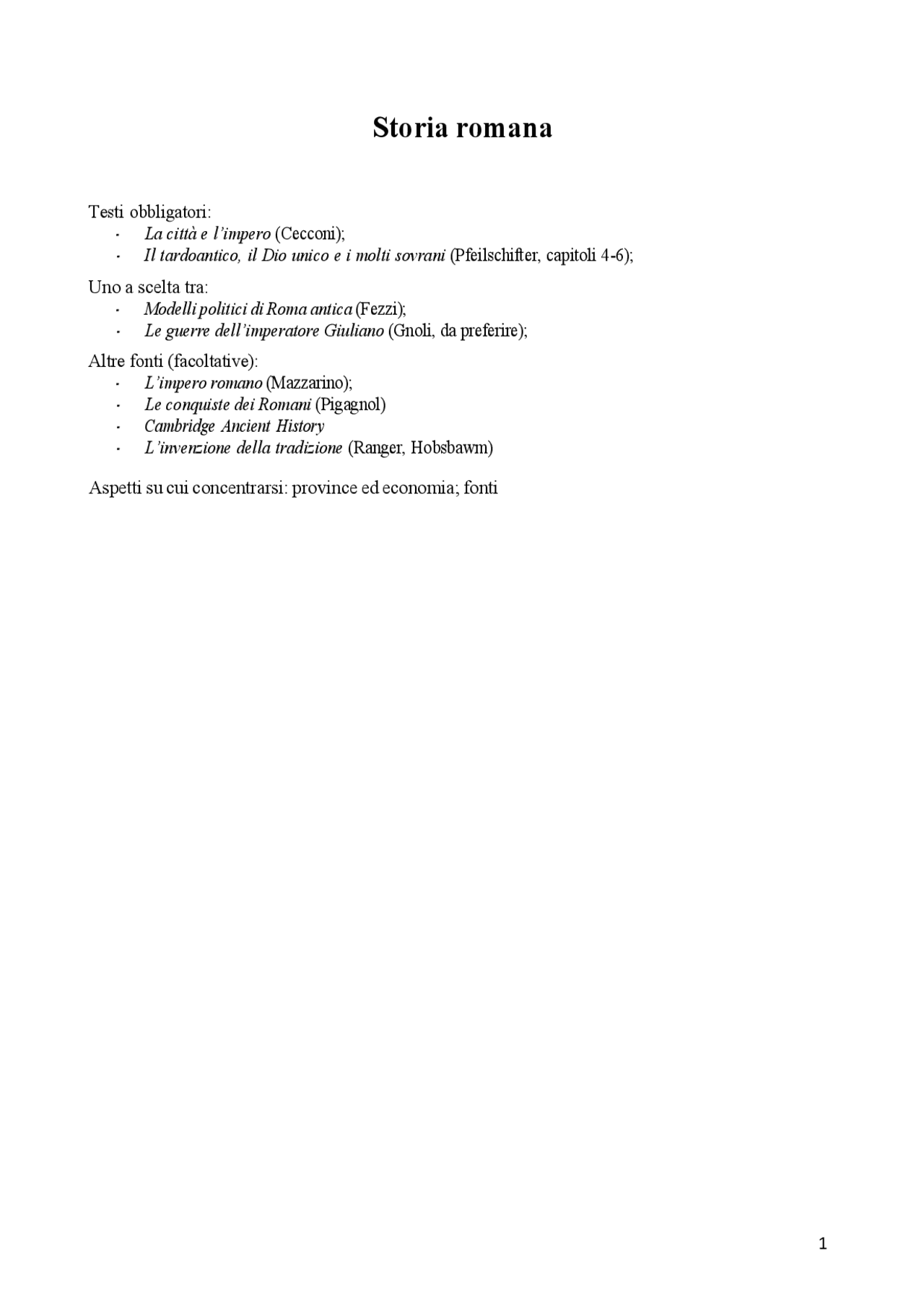 Appunti Storia romana del professore Tommaso Gnoli | Appunti di Storia ...