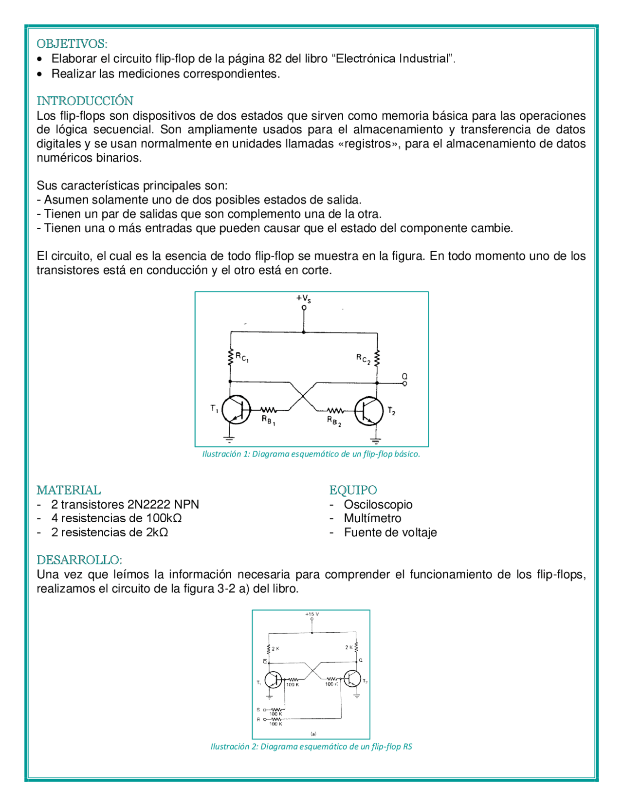 CIRCUITO CON MEMORIA: FLIP FLOP | Ejercicios de Sistemas Electrónicos ...