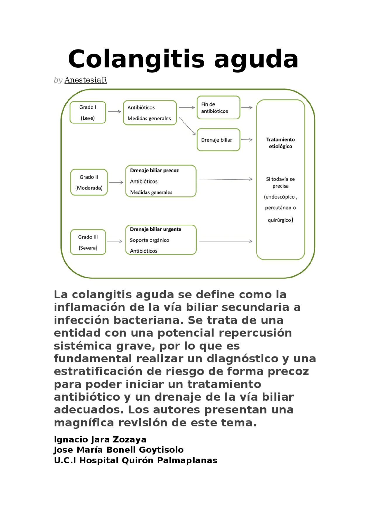 colangitis aguda- via biliar | Apuntes de Cirugía General | Docsity