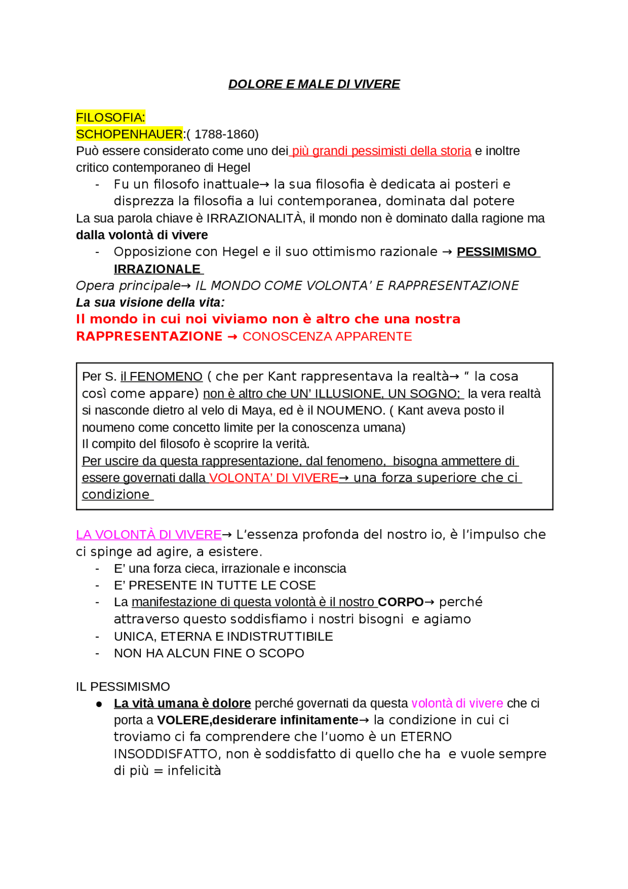 dolore e male di vivere maturità | Schemi e mappe concettuali di ...