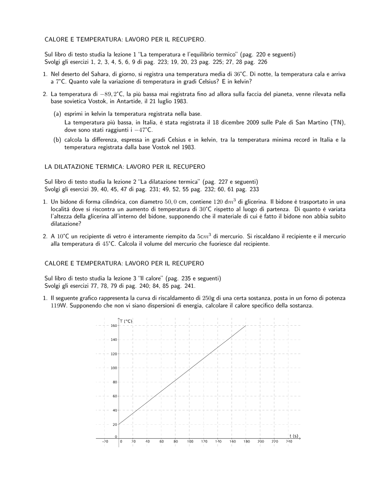 esercizi termodinamica | Esercizi di Fisica | Docsity