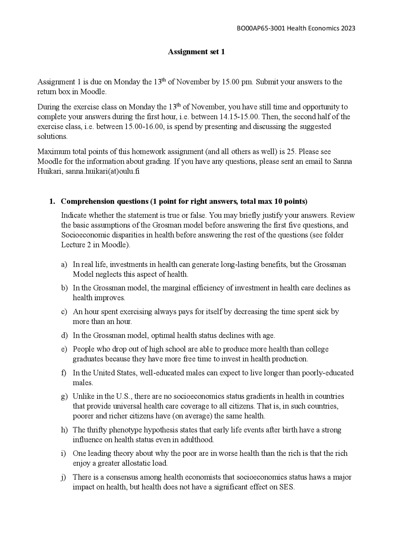 Health Economics and Policies | Assignments Public Health | Docsity