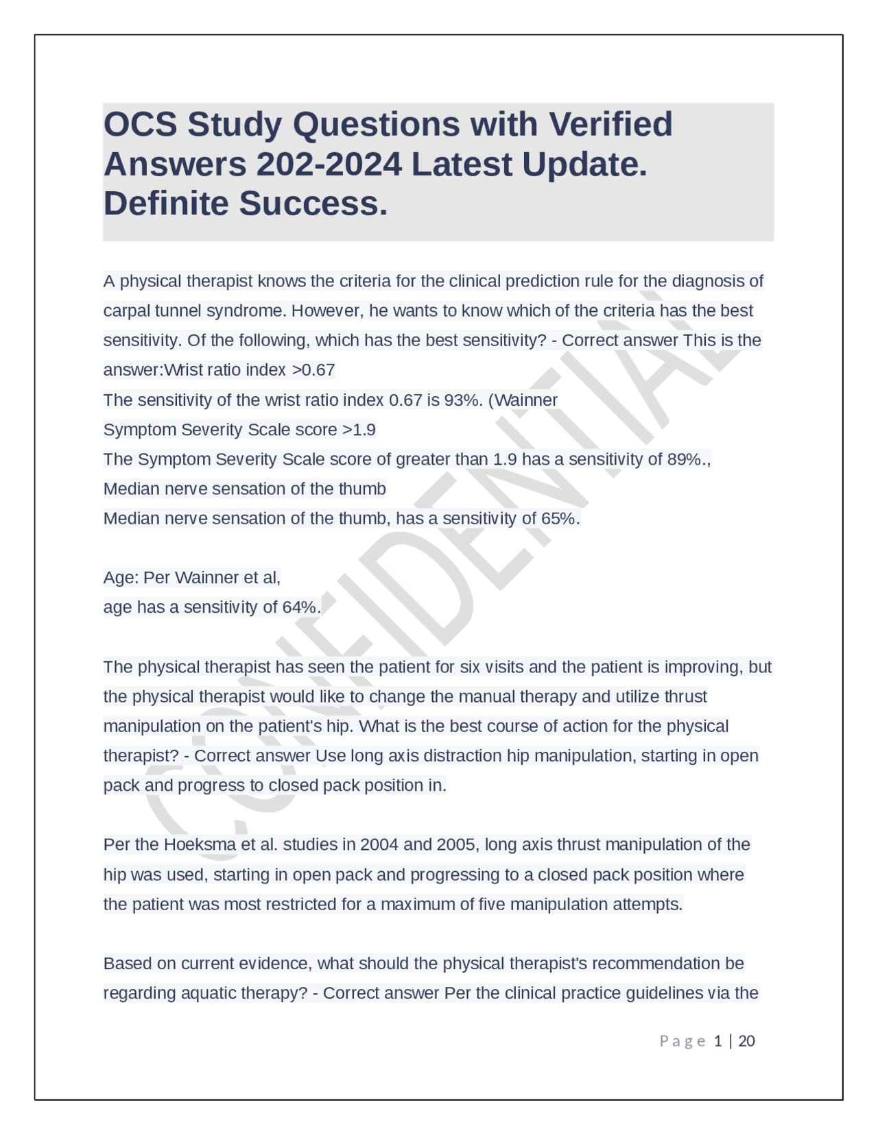 OCS Study Questions with Verified Answers 202-2024 Latest Update ...