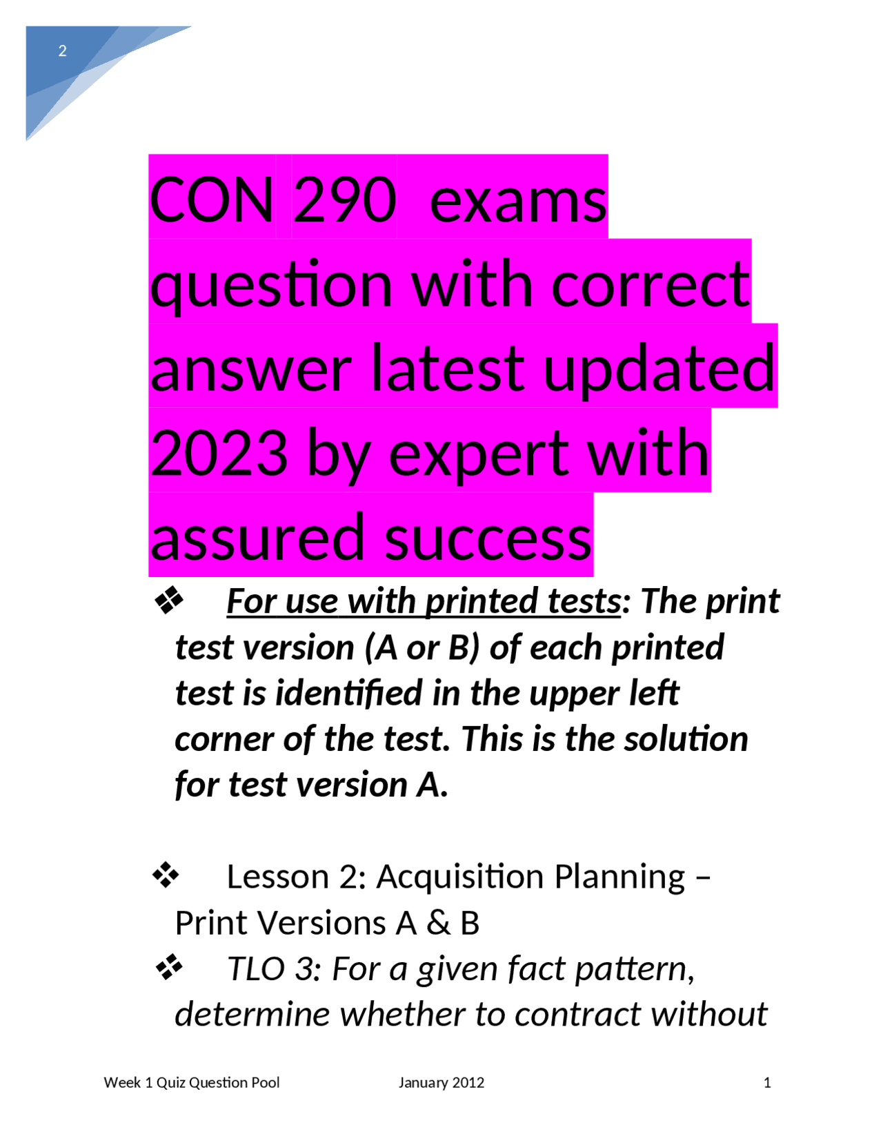 CON 290 exams question with correct answer latest updated 2023 by ...