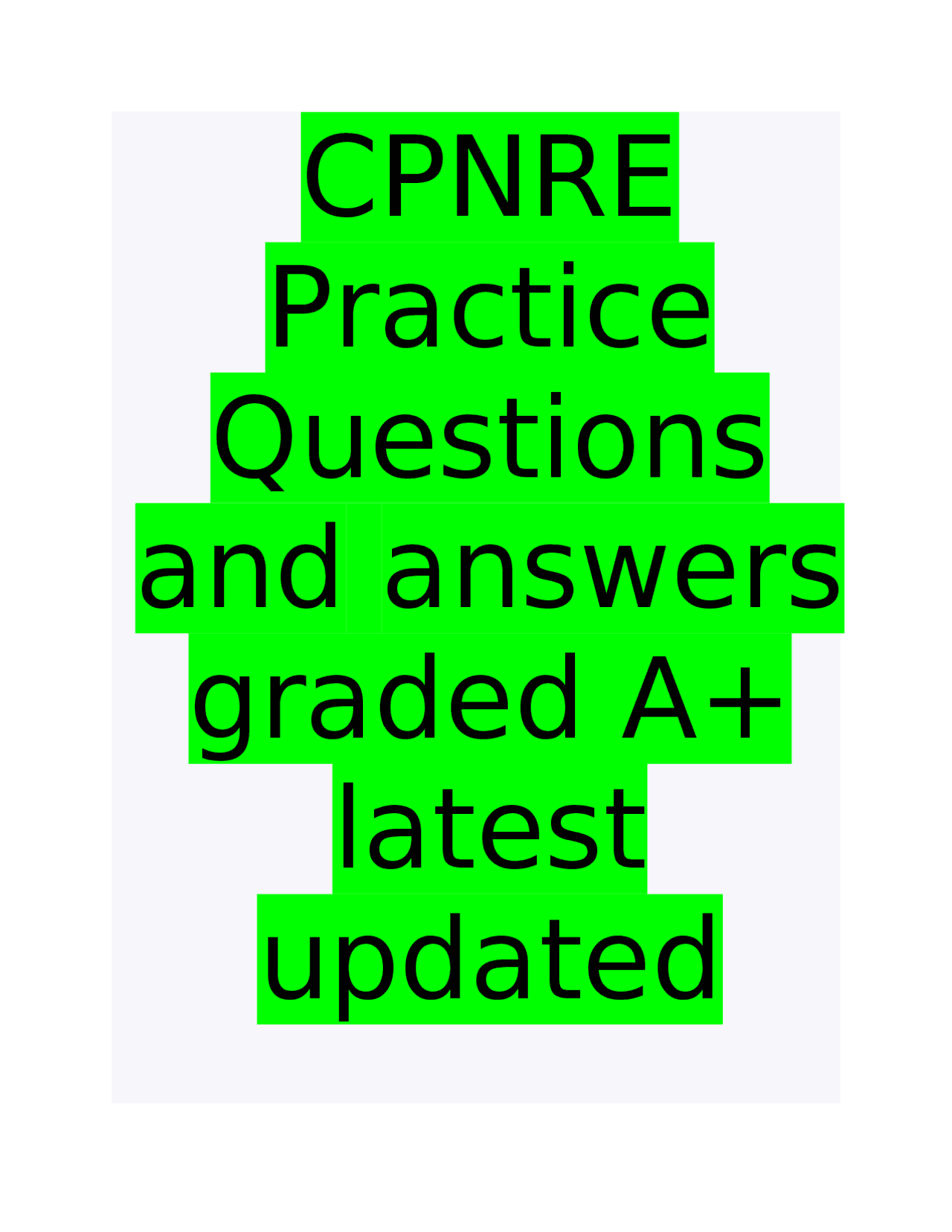 CPNRE Practice Questions and answers graded A+ latest updated | Exams ...