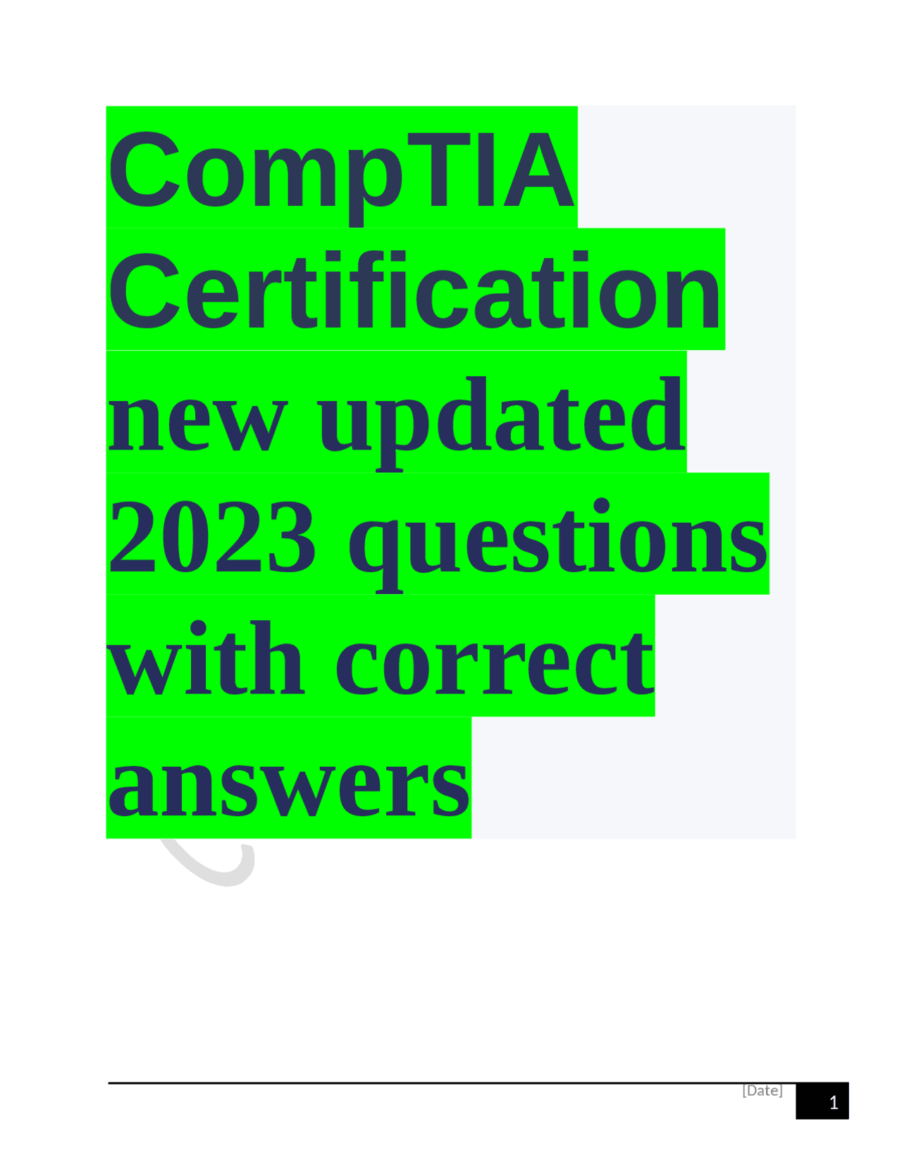 CompTIA Certification new updated 2023 questions with correct answers ...
