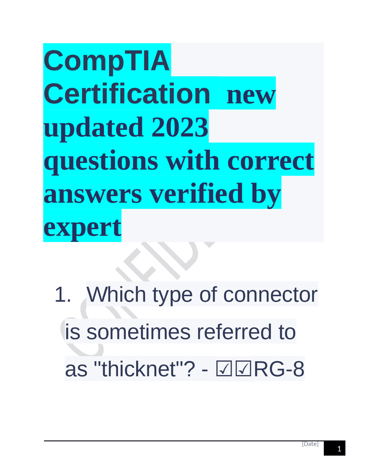 CompTIA Certification new updated 2023 questions with correct answers ...