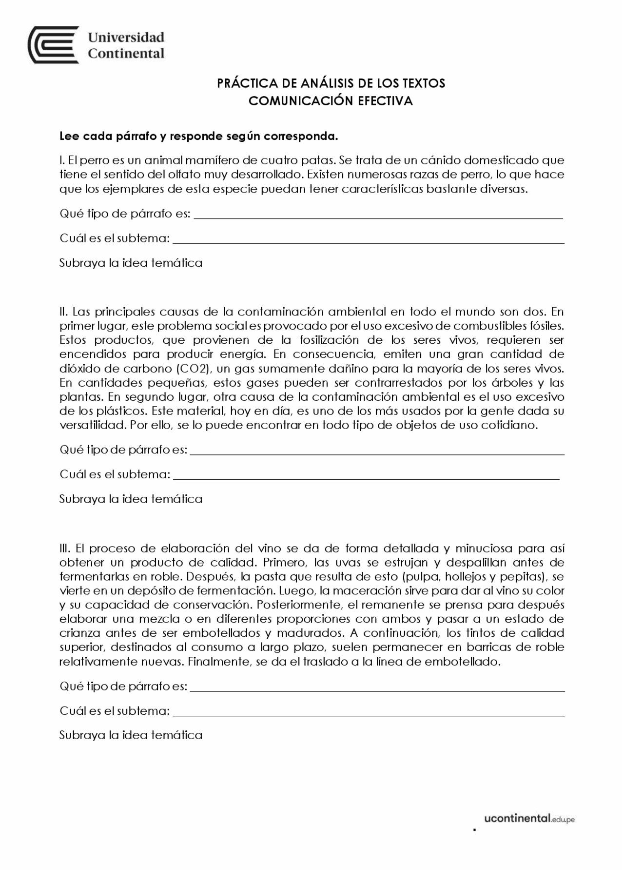 Practica semana 2 comunicacion | Ejercicios de Comunicación | Docsity